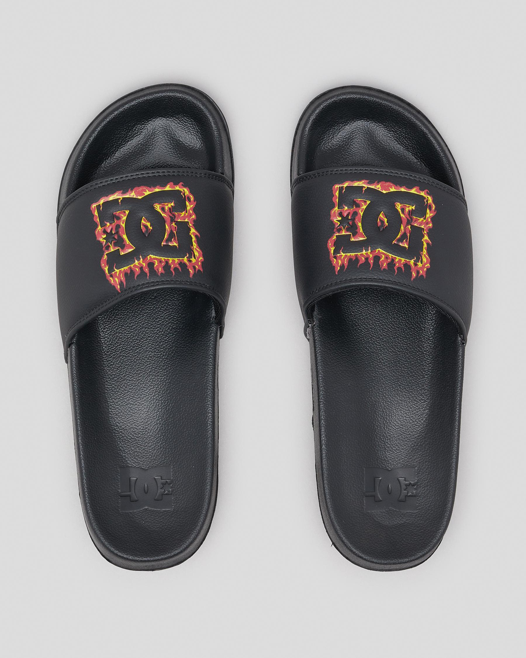 Shop DC Shoes DC Slide SE Slides In Black/flame - Fast Shipping & Easy ...