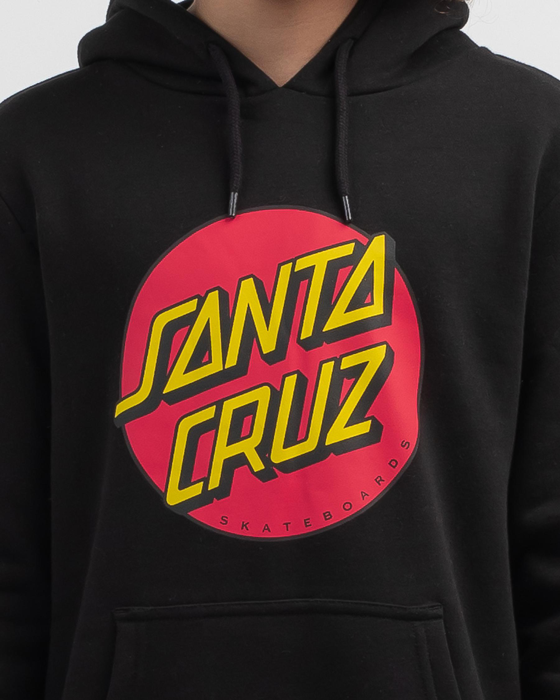 Shop Santa Cruz Boys' Classic Dot Hoodie In Black - Fast Shipping ...