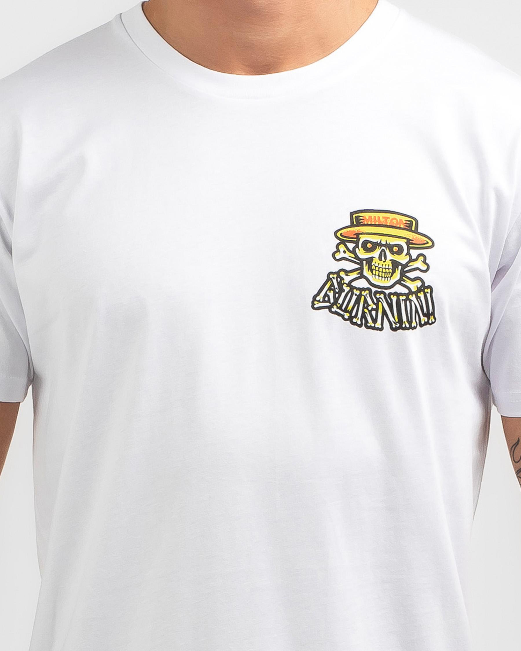Shop Milton Mango Burnin' T-Shirt In White - Fast Shipping & Easy ...