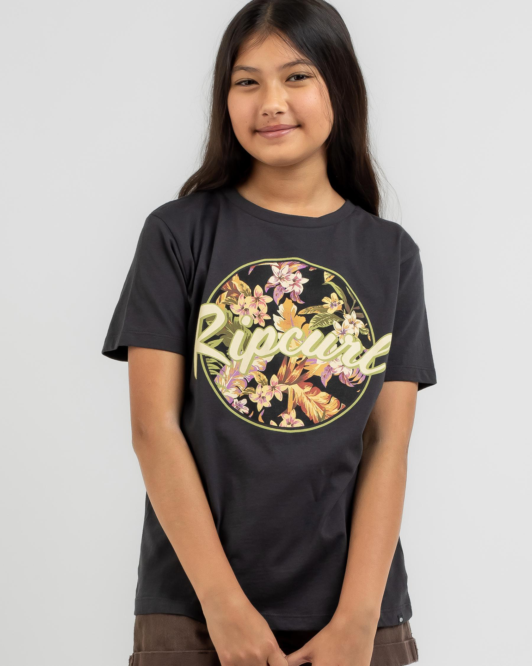 Shop Rip Curl Girls' Wave Dreamer T-Shirt In Washed Black - Fast ...