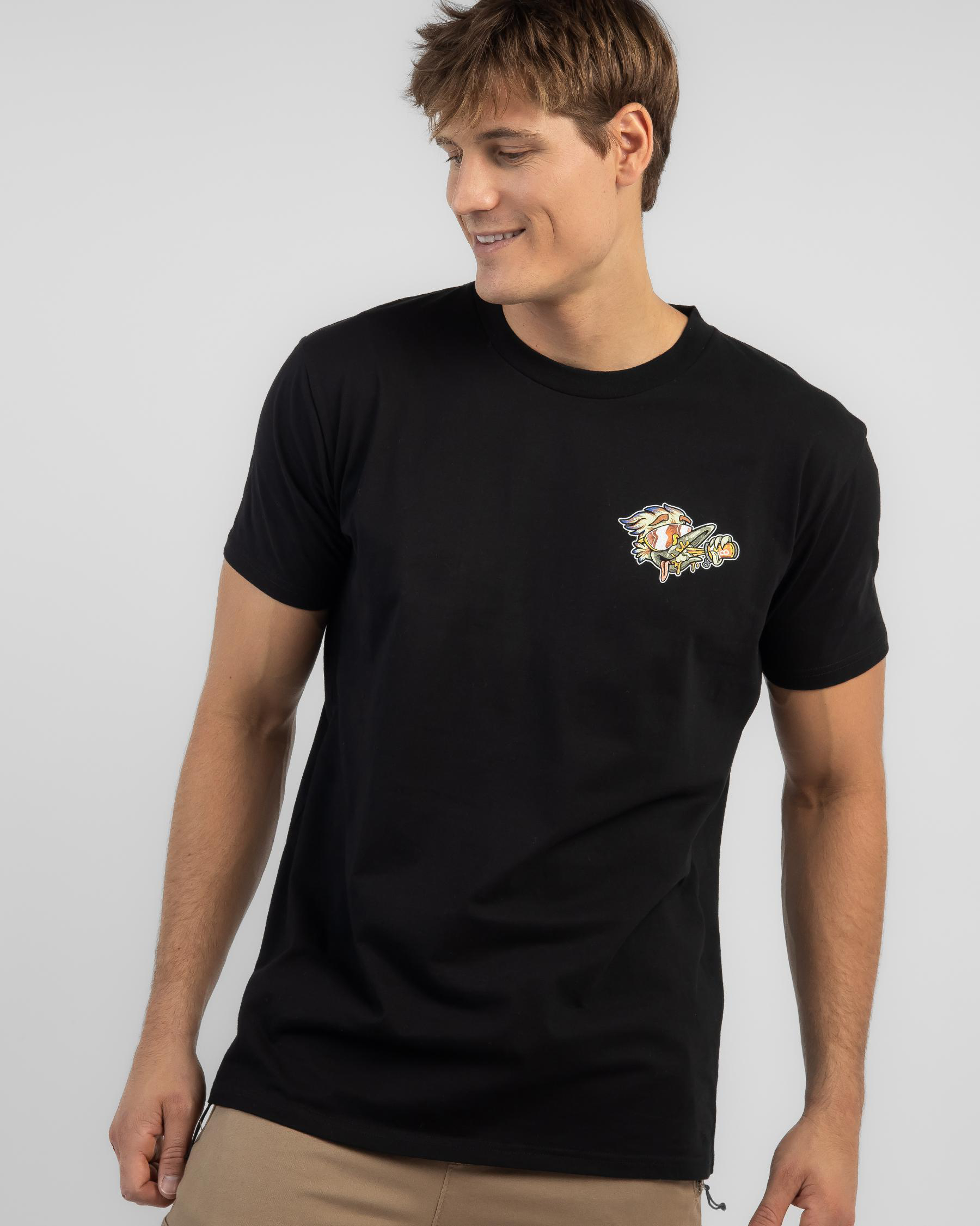 Shop Bush Chook Cooked Burra T-Shirt In Black - Fast Shipping & Easy ...