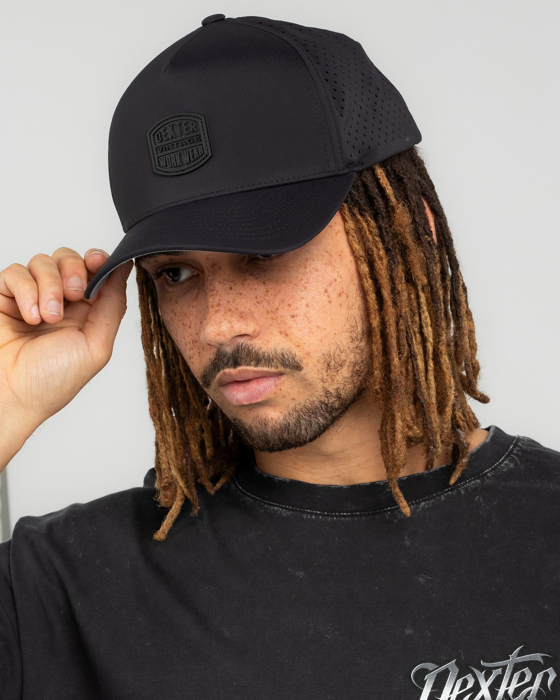 Shop Dexter Workwear Tech Snapback Cap In Black - Fast Shipping & Easy ...