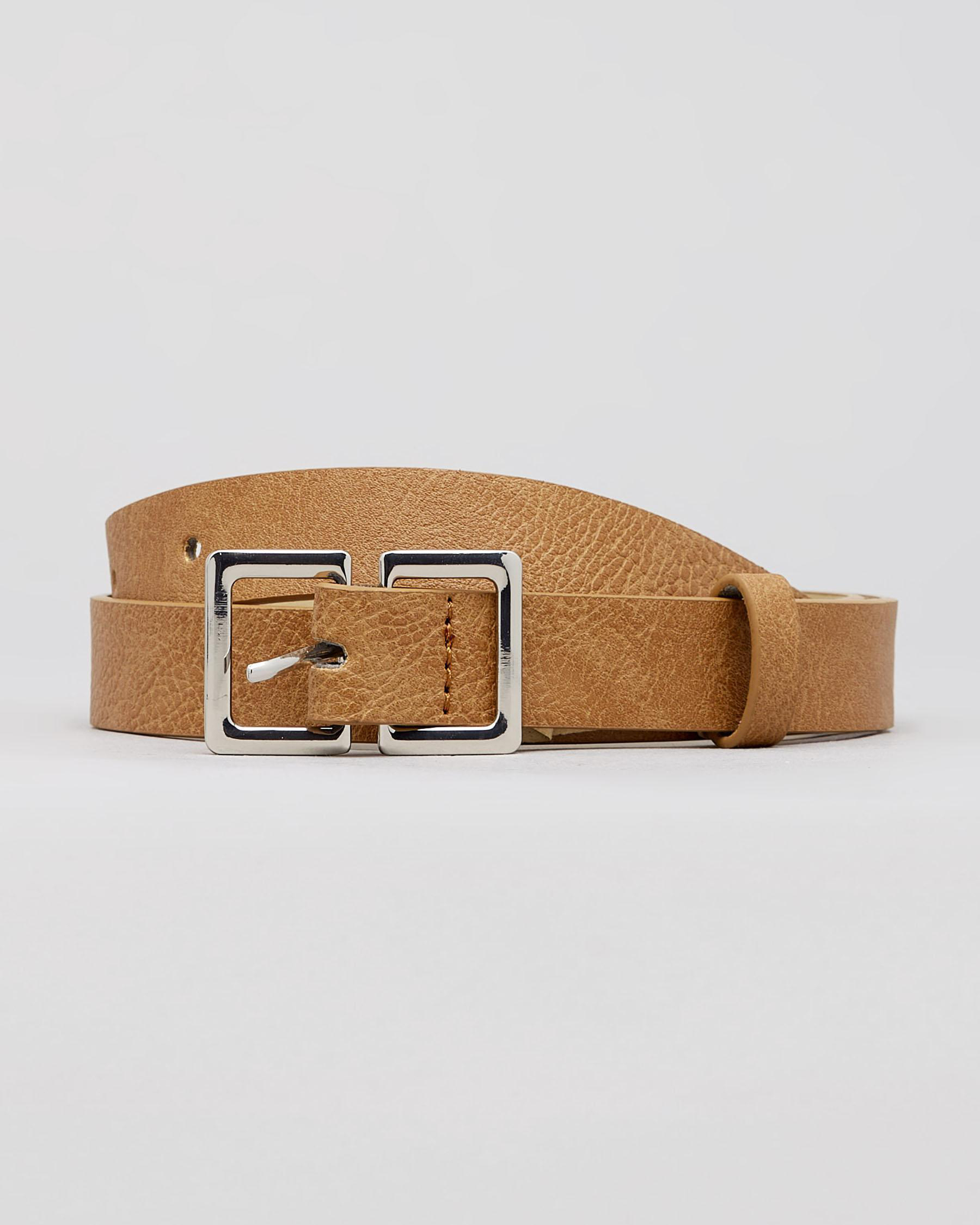 Shop Ava And Ever Skylar Belt In Tan/silver - Fast Shipping & Easy ...