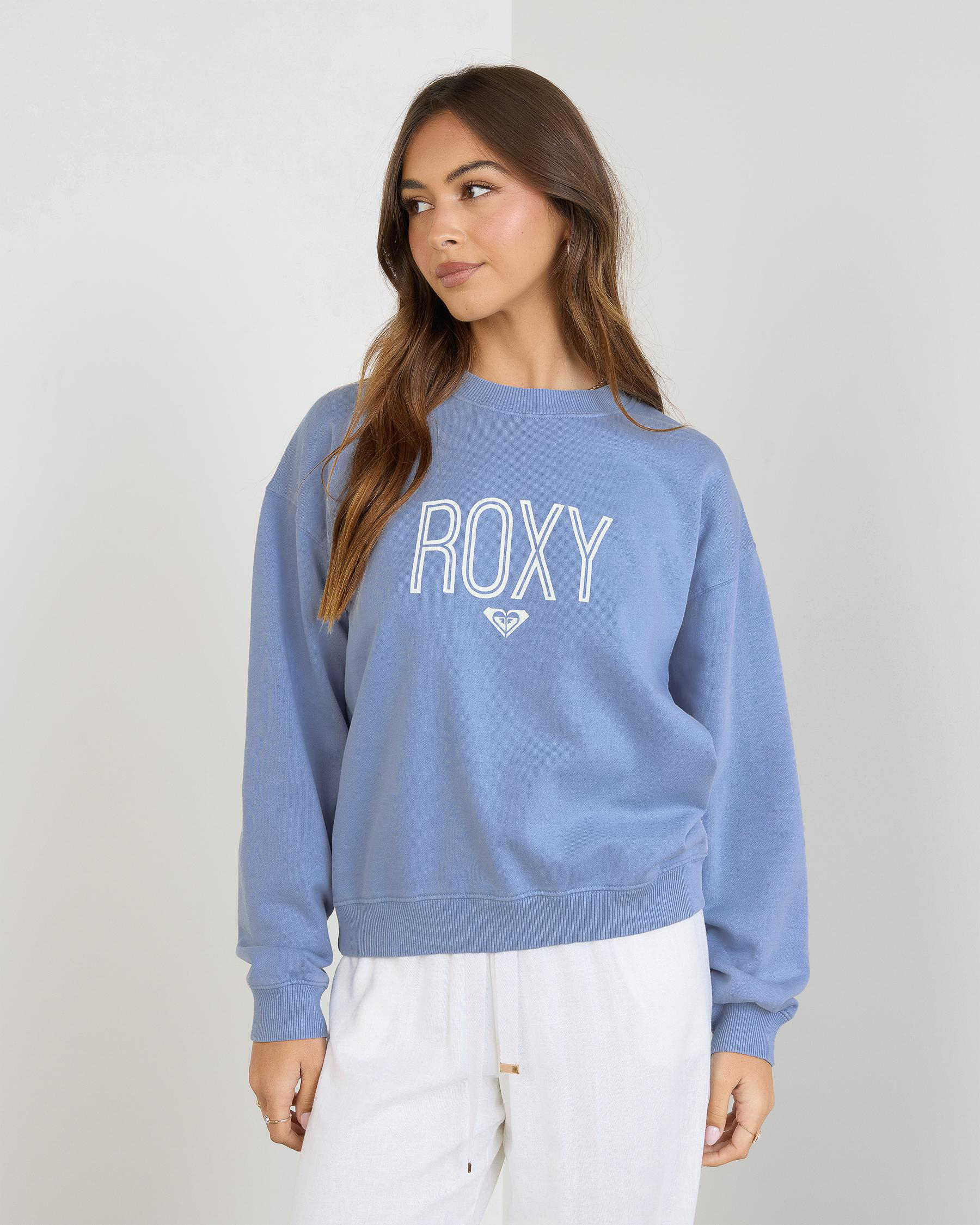 Shop Roxy Until Daylight Crewneck Sweatshirt In Bel Air Blue - Fast ...