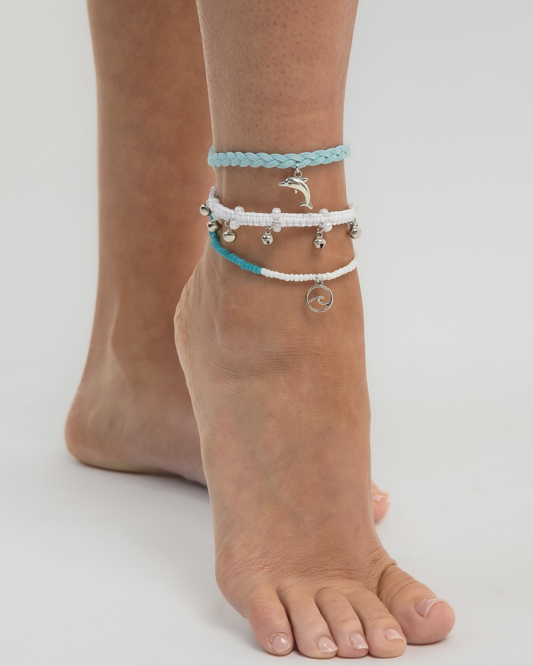 Shop Karyn In LA Trixie Anklet Pack In Turq/silver - Fast Shipping & Easy Returns - City Beach ...
