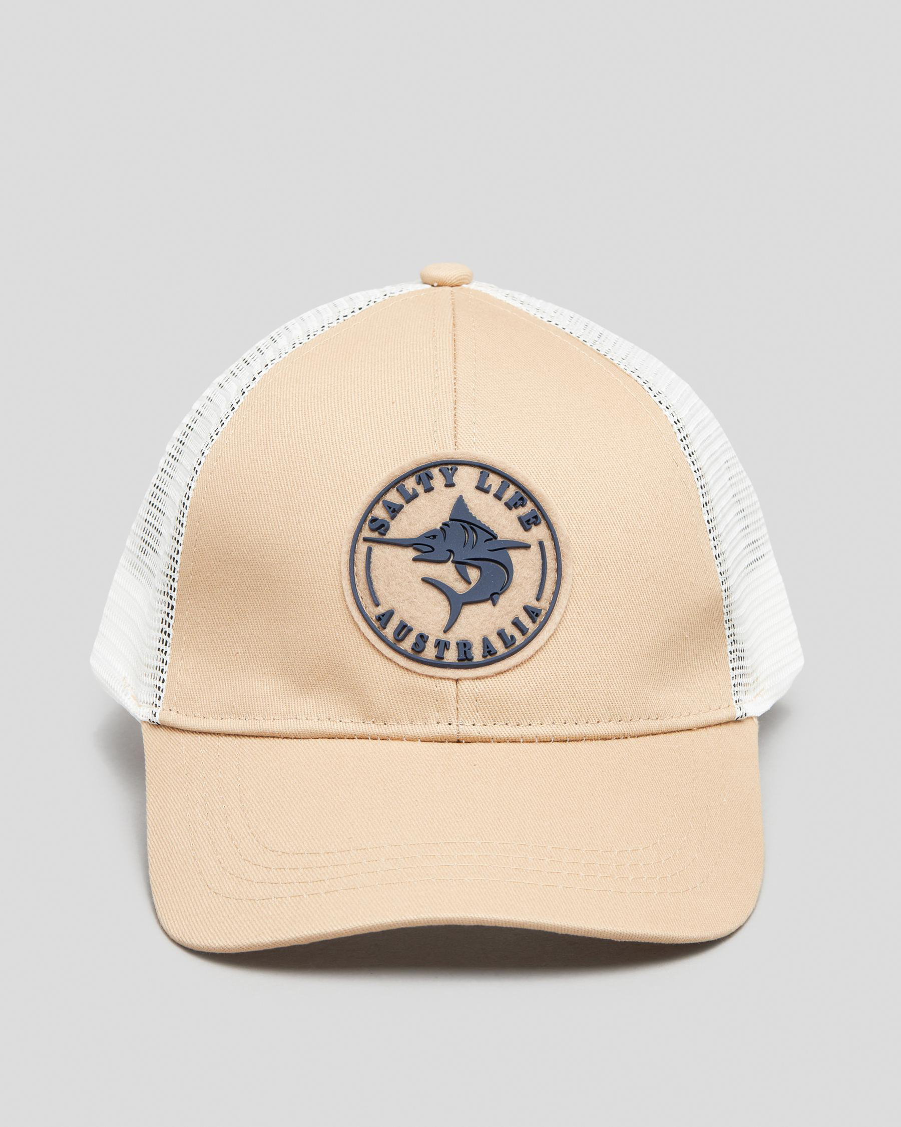 Shop Salty Life Deep Water Trucker Cap In Sand - Fast Shipping & Easy ...