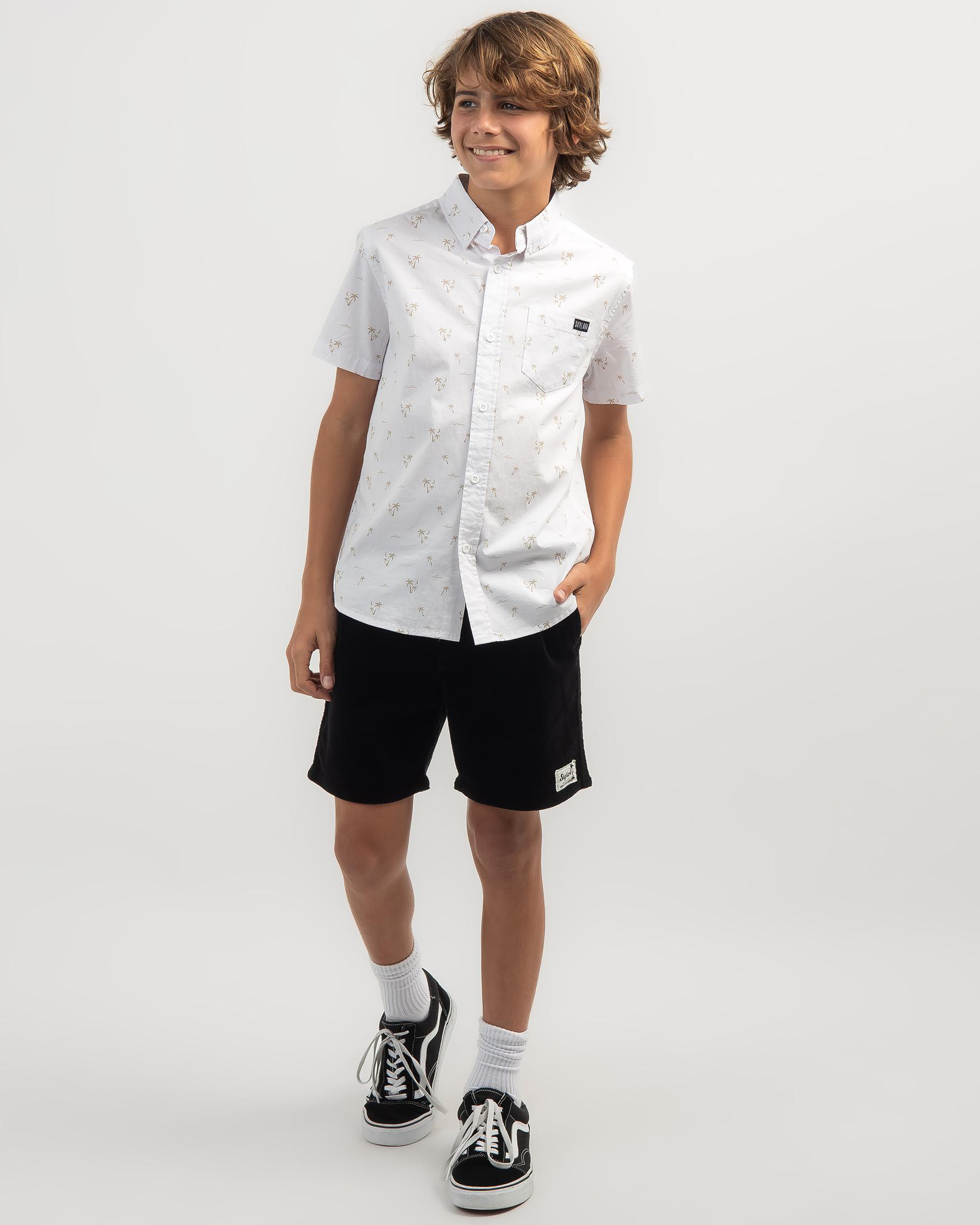 Shop Skylark Boys' Quartermaster Short Sleeve Shirt In White - Fast ...