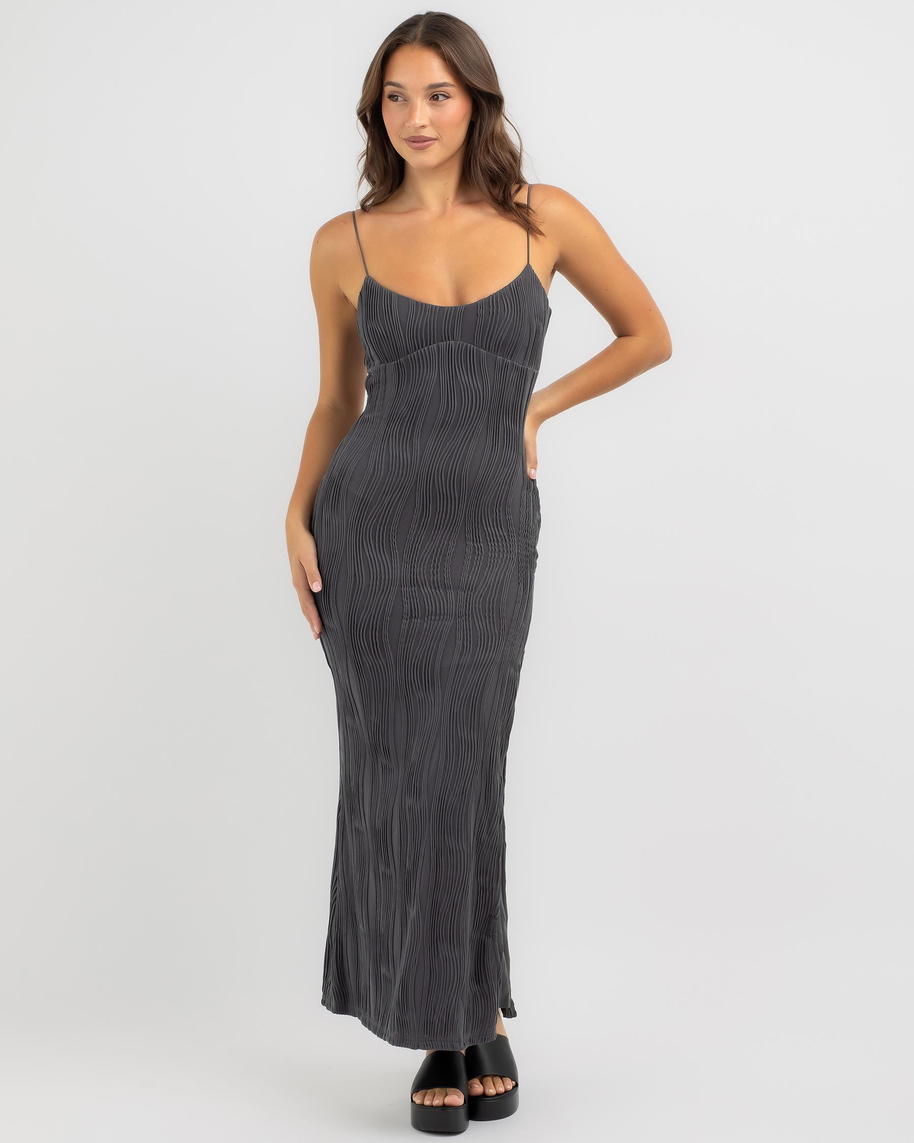 Shop Luvalot Rae Maxi Dress In Dark Grey - Fast Shipping & Easy Returns ...