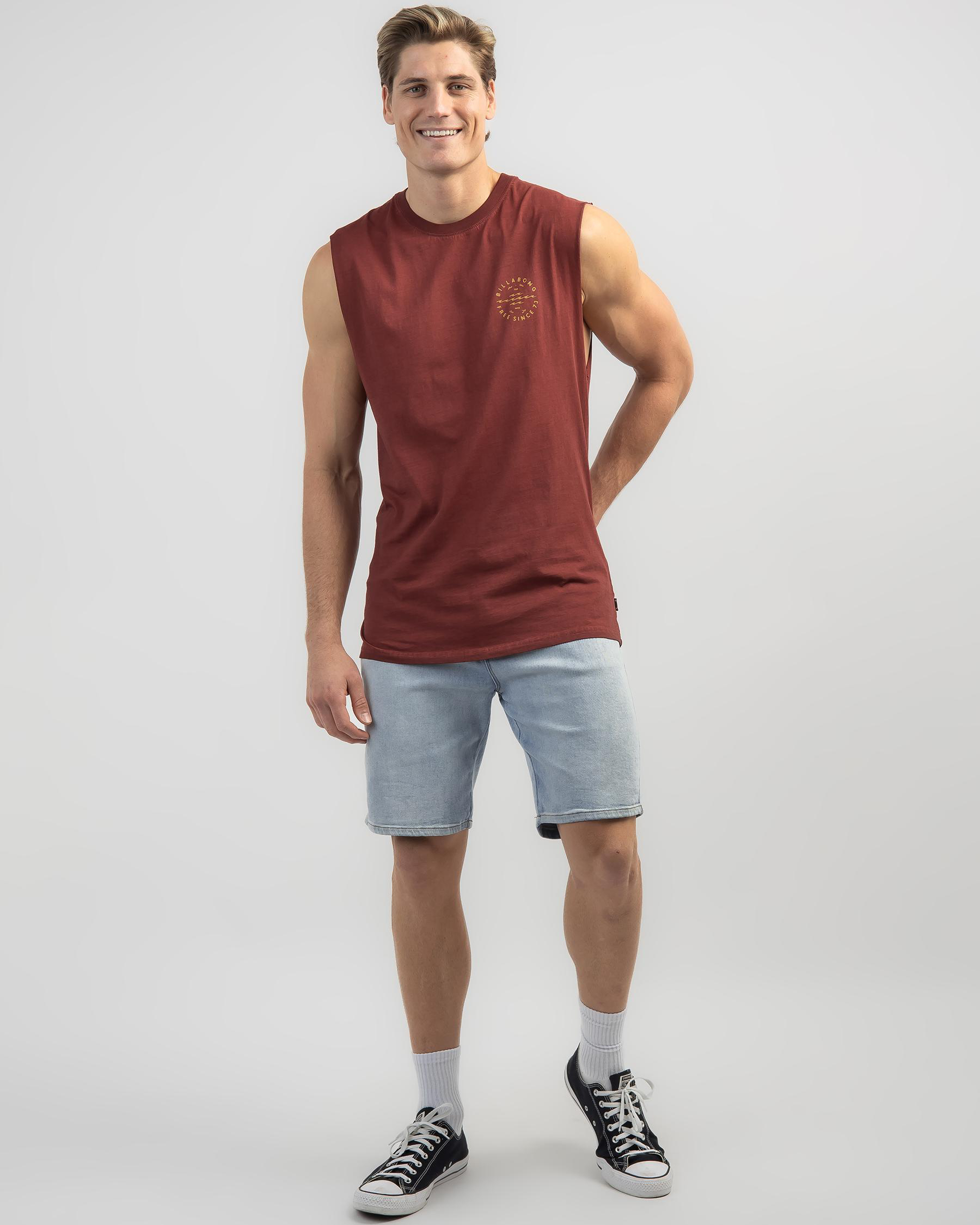 Shop Billabong Big Wave Daz Muscle Tank In Brick - Fast Shipping & Easy ...