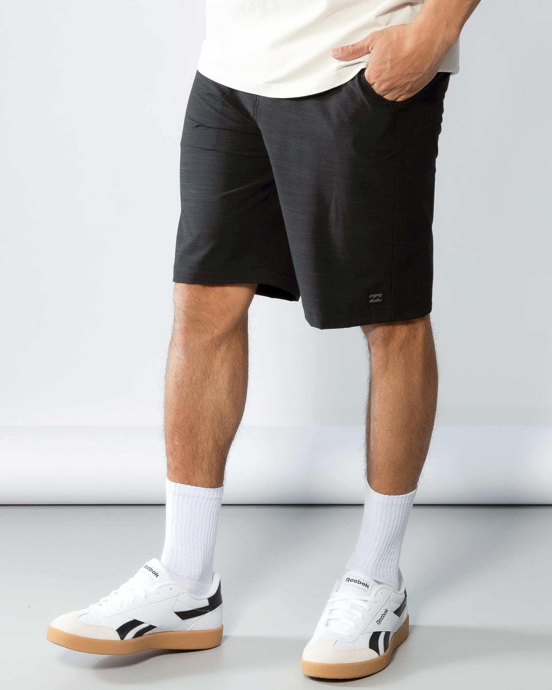 Shop Billabong Crossfire Slub Walk Shorts In Black - Fast Shipping ...
