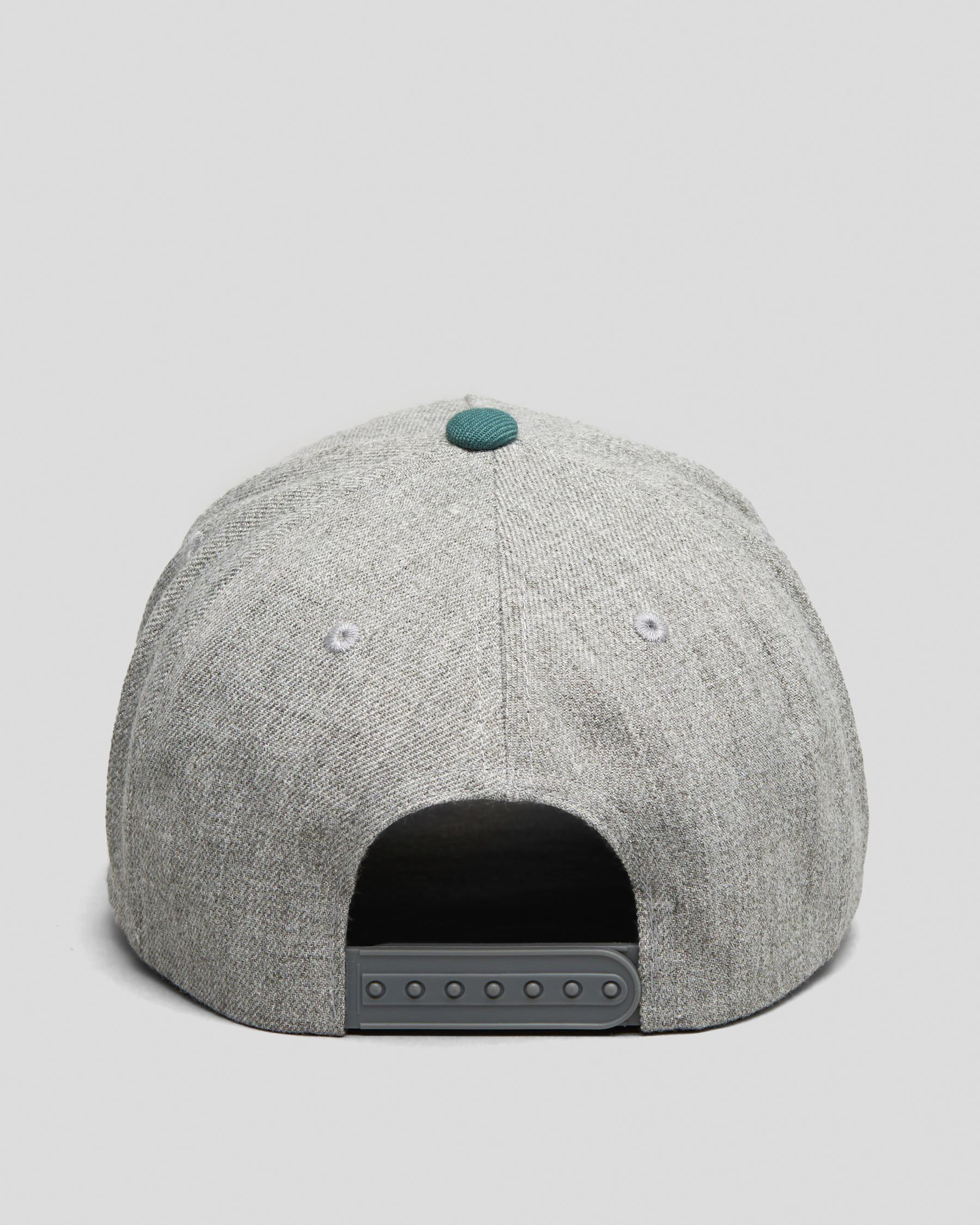 Shop Brixton Crest C MP Snapback Cap In Dark Heather Grey/dark Green ...