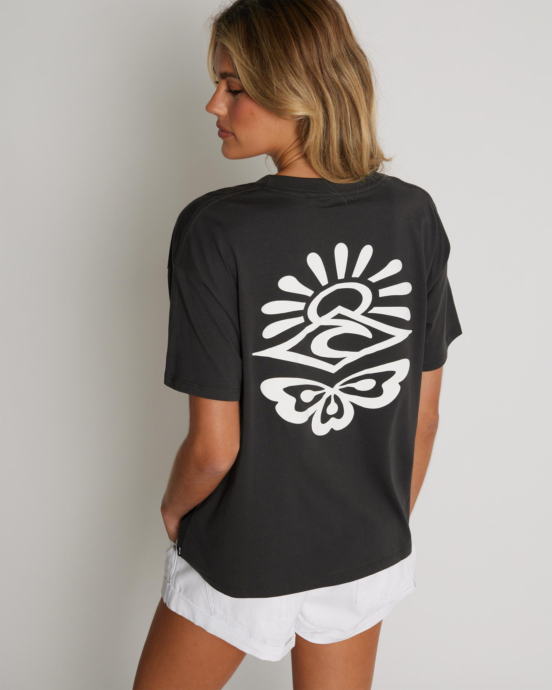 Shop Rip Curl Icons of Surf Relaxed T-Shirt In Washed Black - Fast ...