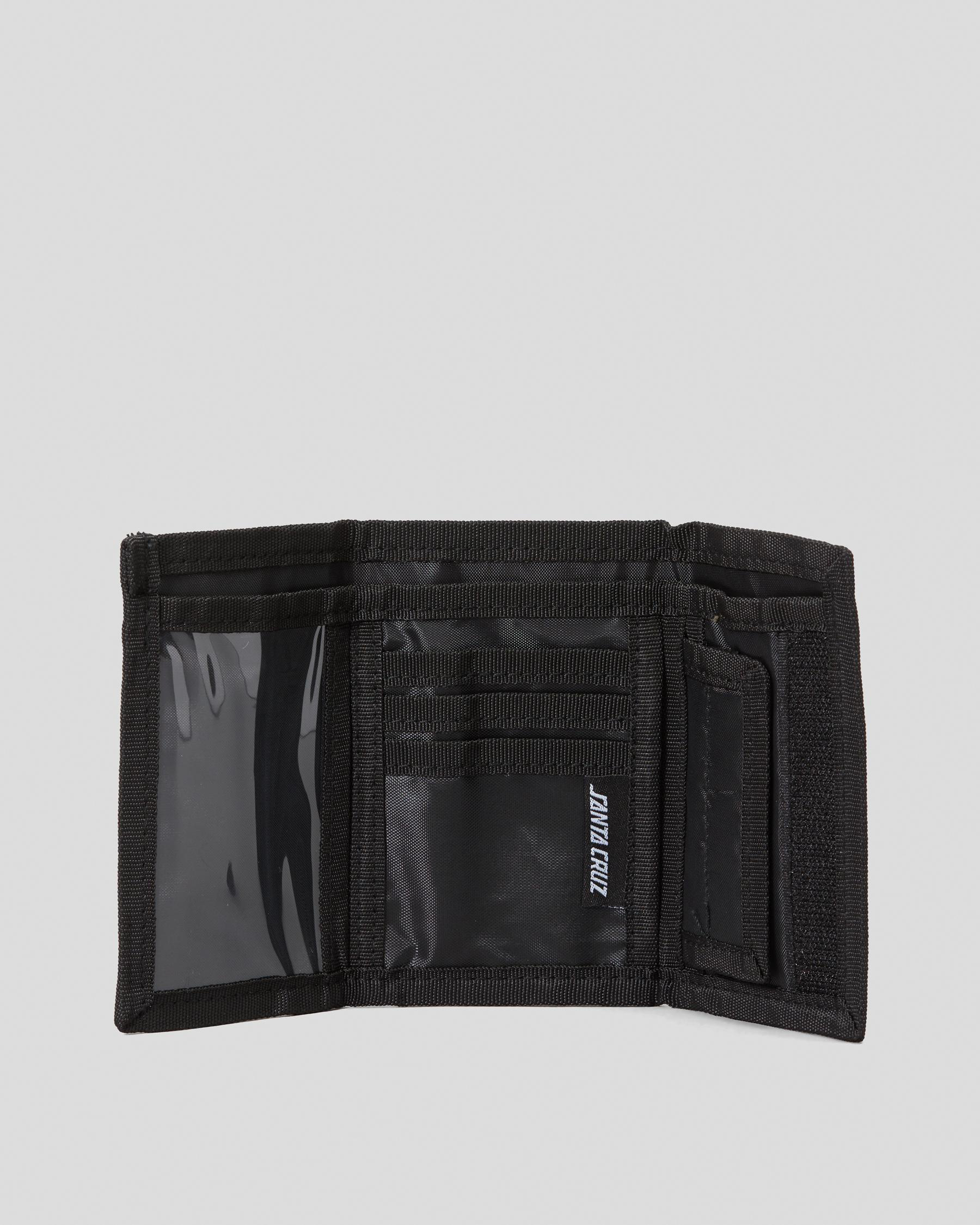 Shop Santa Cruz Bone Slasher Tri-Fold Wallet In Red Tie Dye - Fast ...