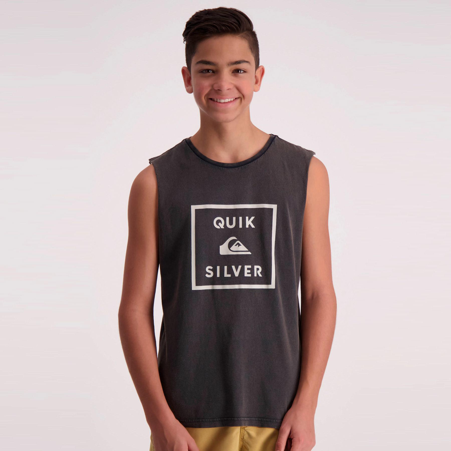 Shop Quiksilver Boys' Grind Date Muscle Tank In Black - Fast Shipping ...