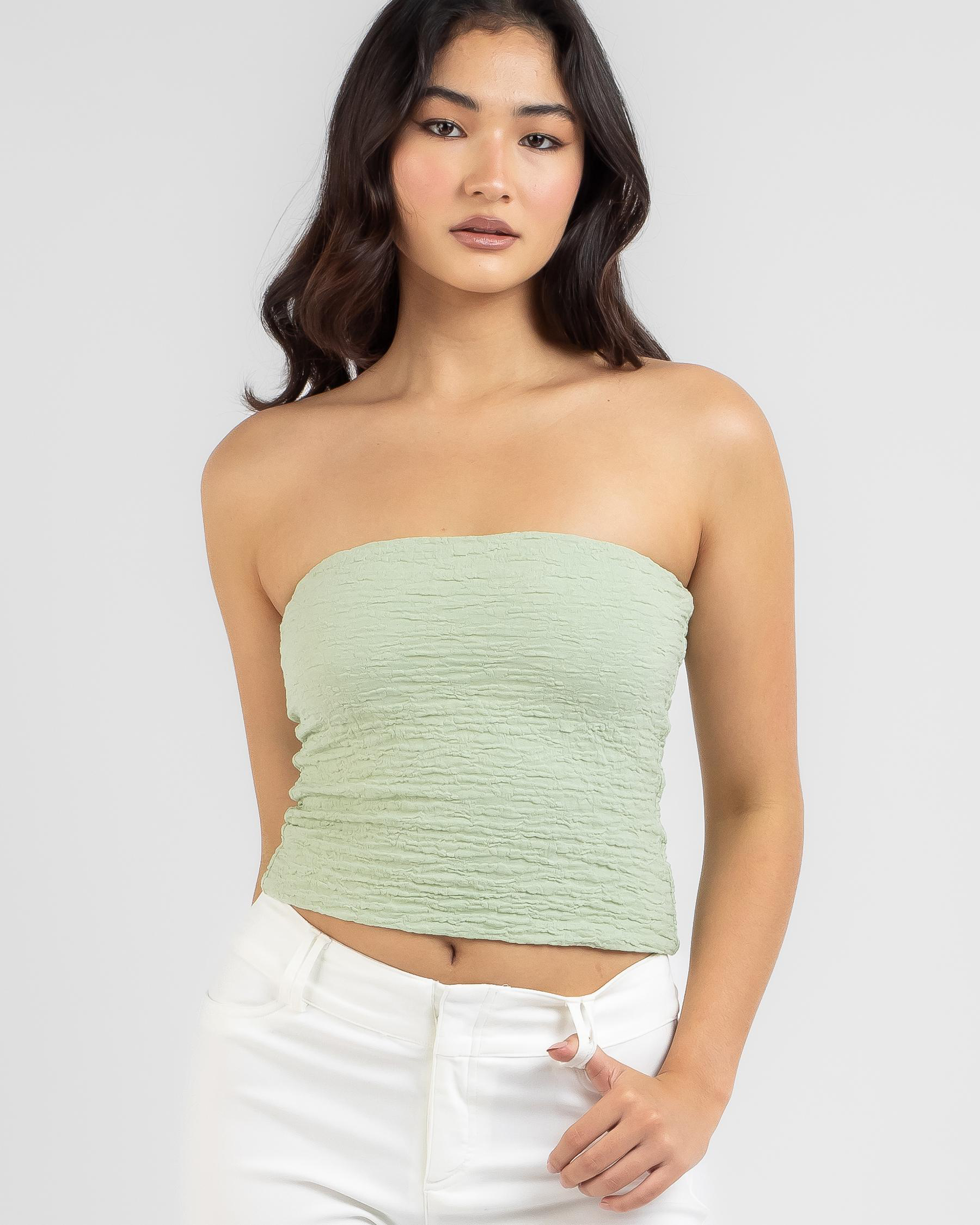 Shop Ava And Ever Lennox Tube Top In Sage - Fast Shipping & Easy ...