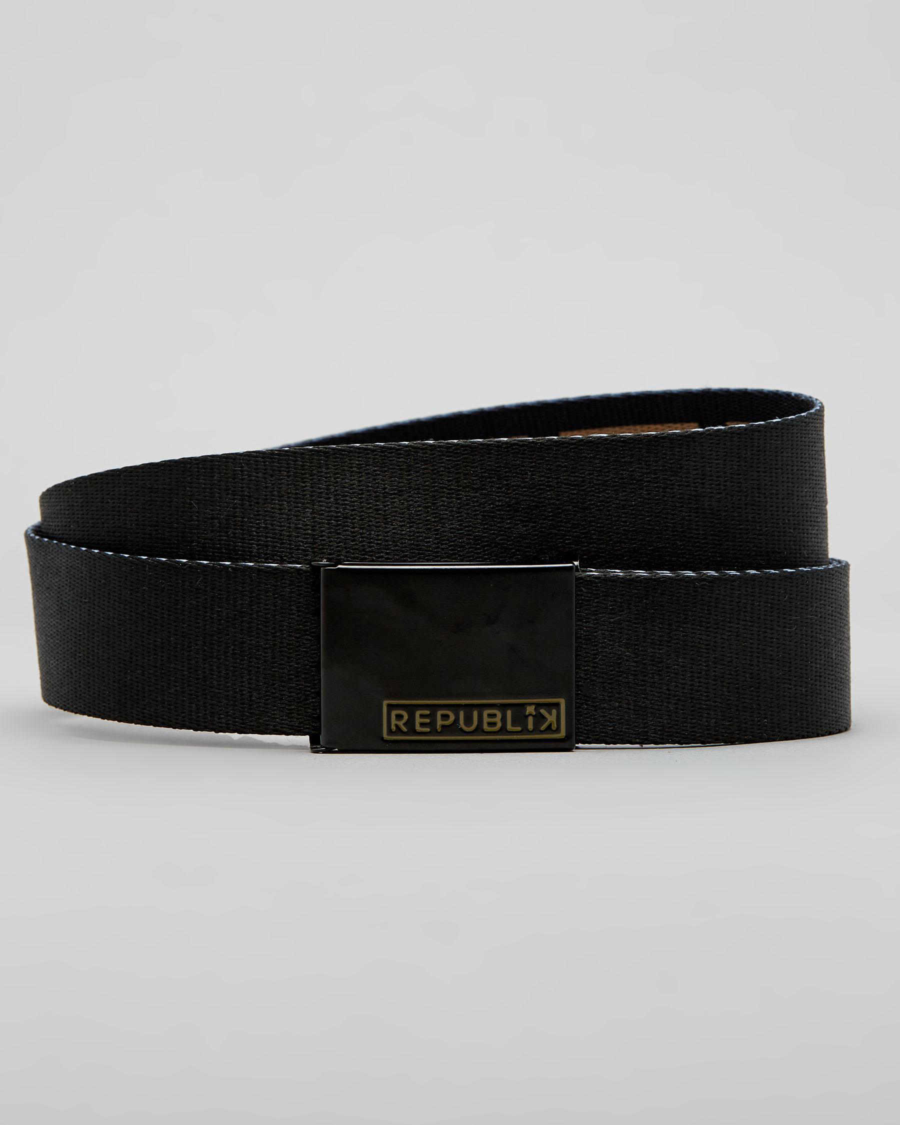 Shop REPUBLIK Represent Reversible Web Belt In Black - Fast Shipping ...