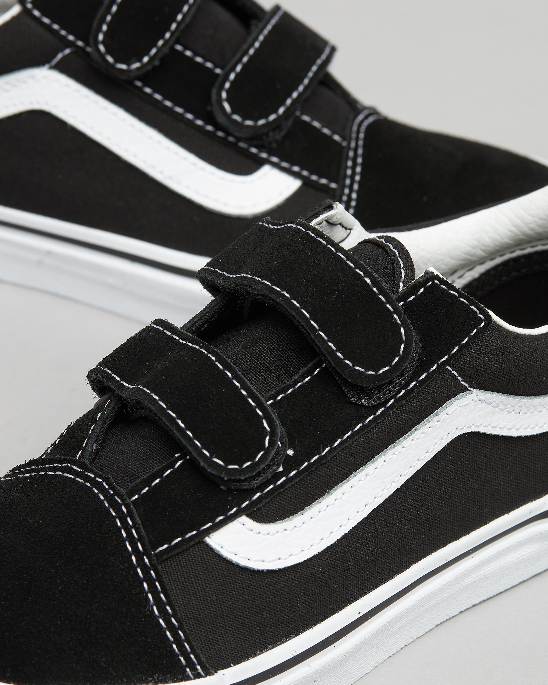 Shop Vans Girls' Old Skool Shoes In Black/white - Fast Shipping & Easy ...