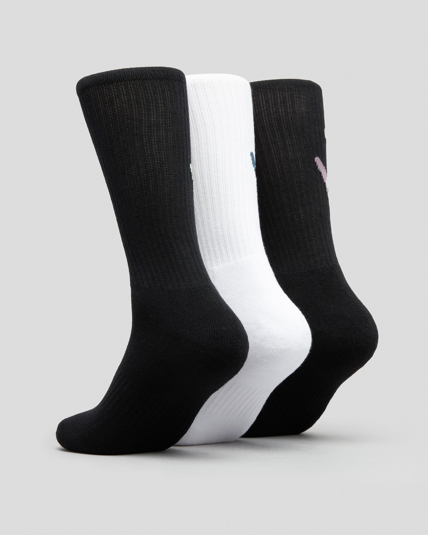 Rusty All Out Mid Calf Socks 3 Pack In Multi - FREE* Shipping & Easy ...