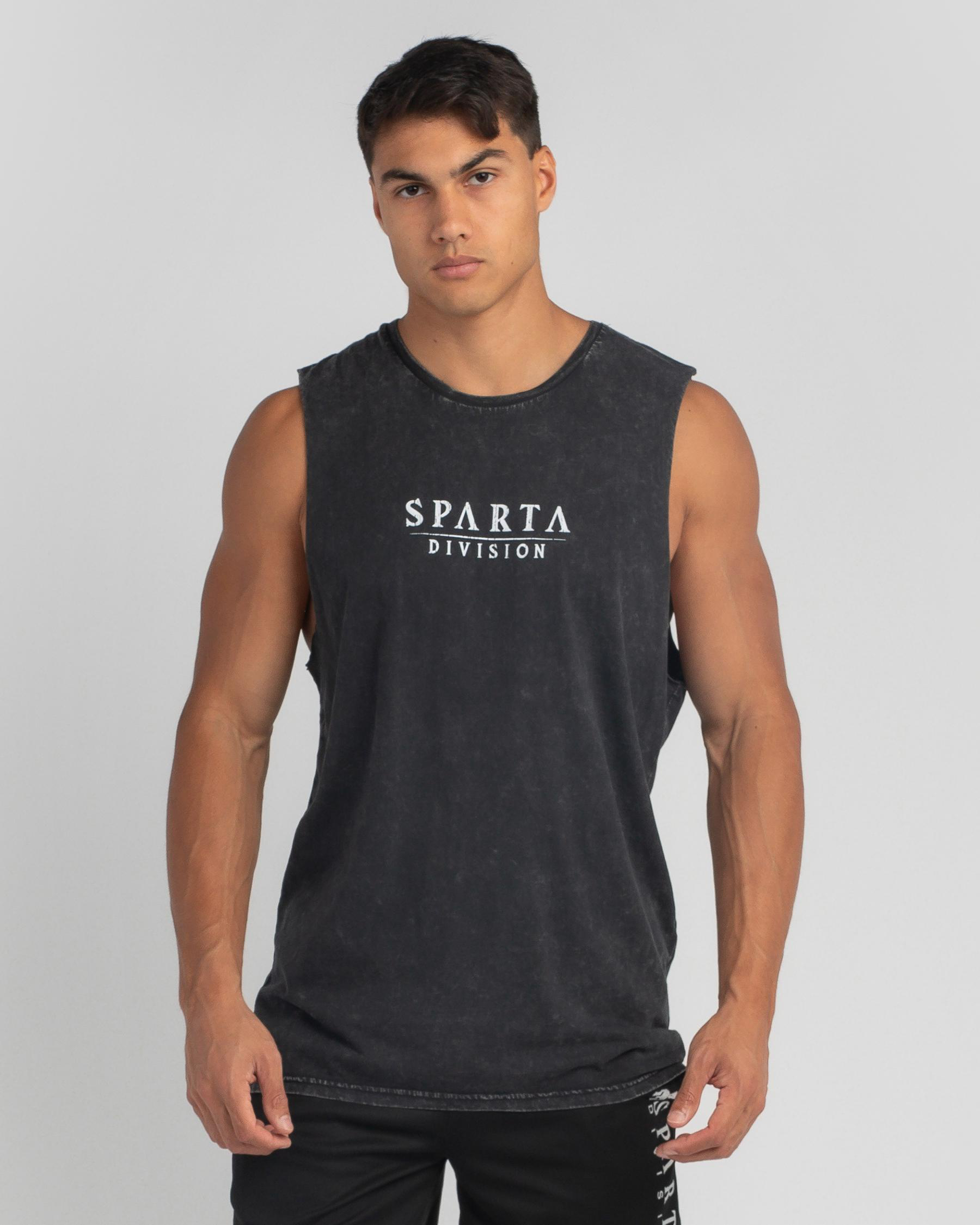 Shop Sparta Enclose Muscle Tank In Black Acid - Fast Shipping & Easy ...