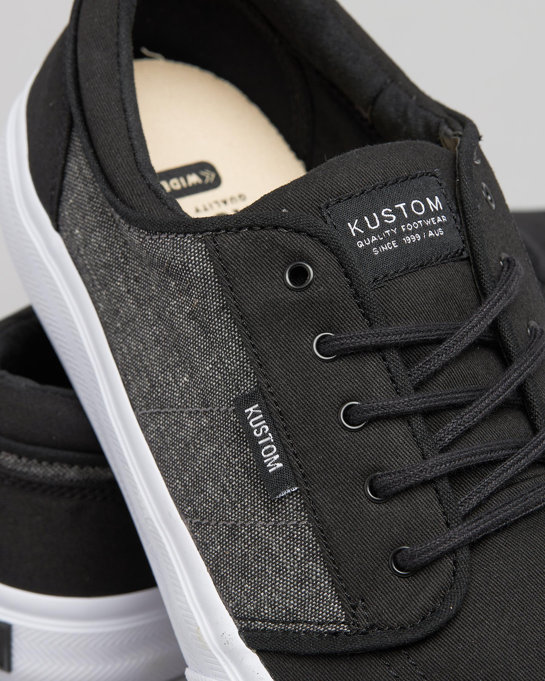 Shop Kustom Remark Wide Shoes In Black Char - Fast Shipping & Easy Returns - City Beach Australia