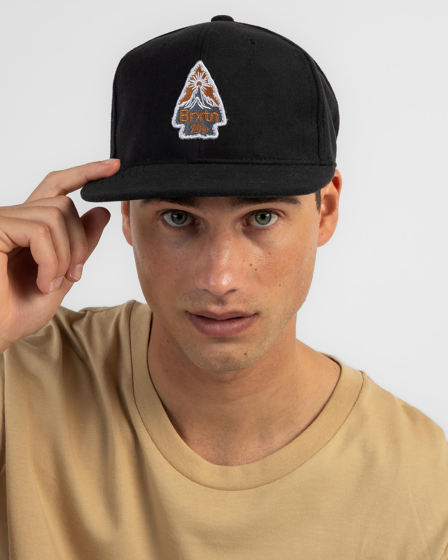 Shop Brixton Holt MP Snapback Cap In Black - Fast Shipping & Easy ...