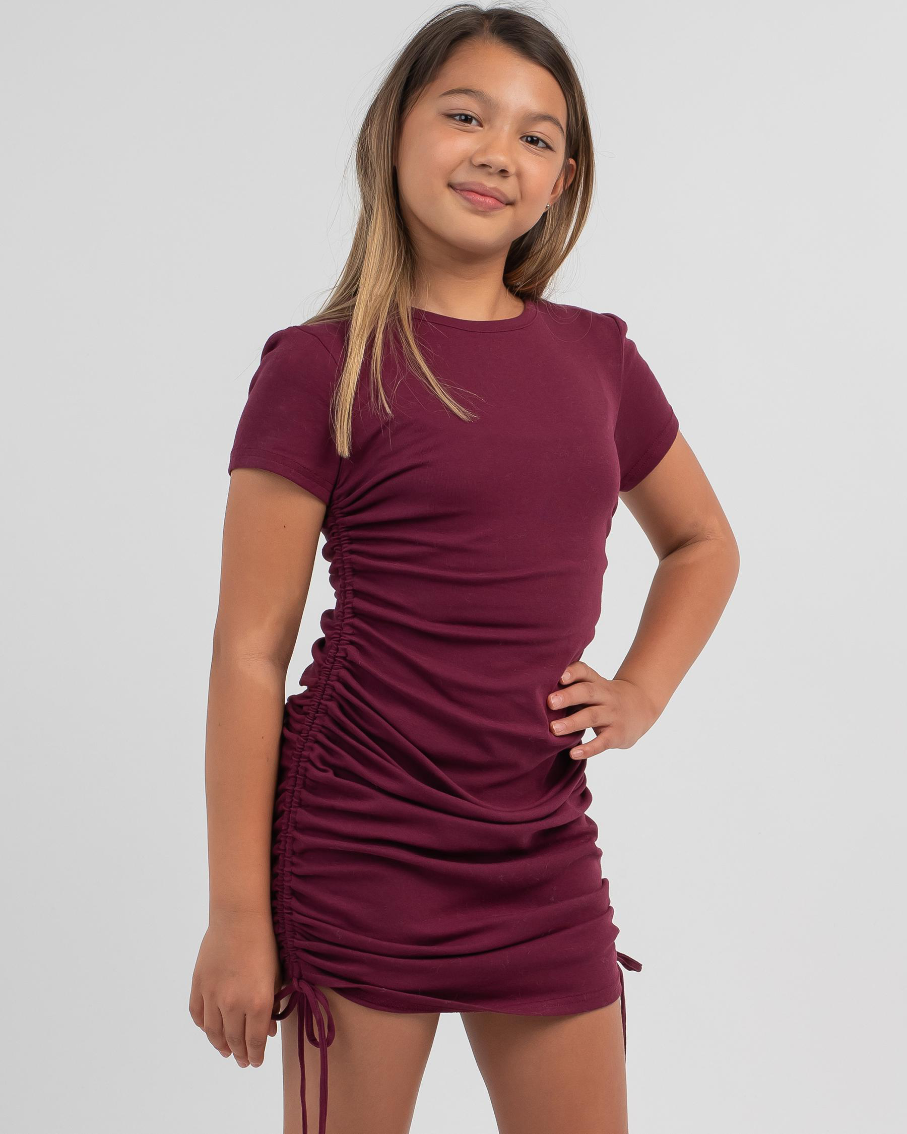 Shop Ava And Ever Girls' Reece Dress In Wine - Fast Shipping & Easy ...