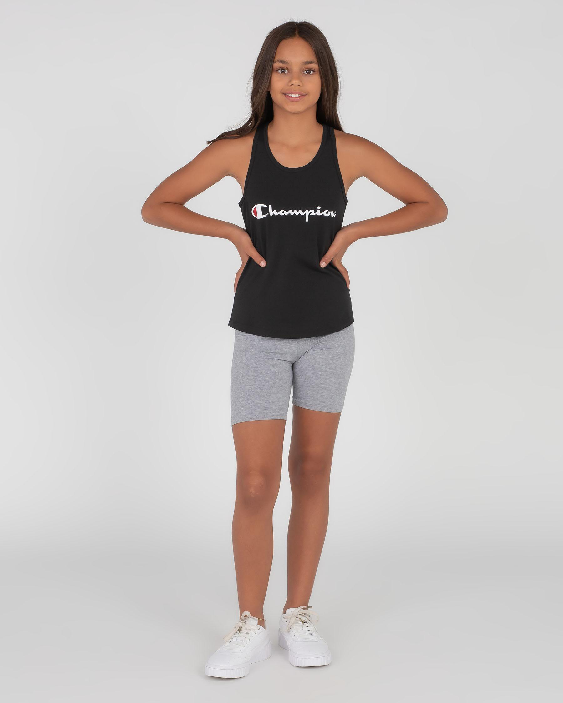 Shop Champion Girls' Logo Tank Top In Black - Fast Shipping & Easy ...