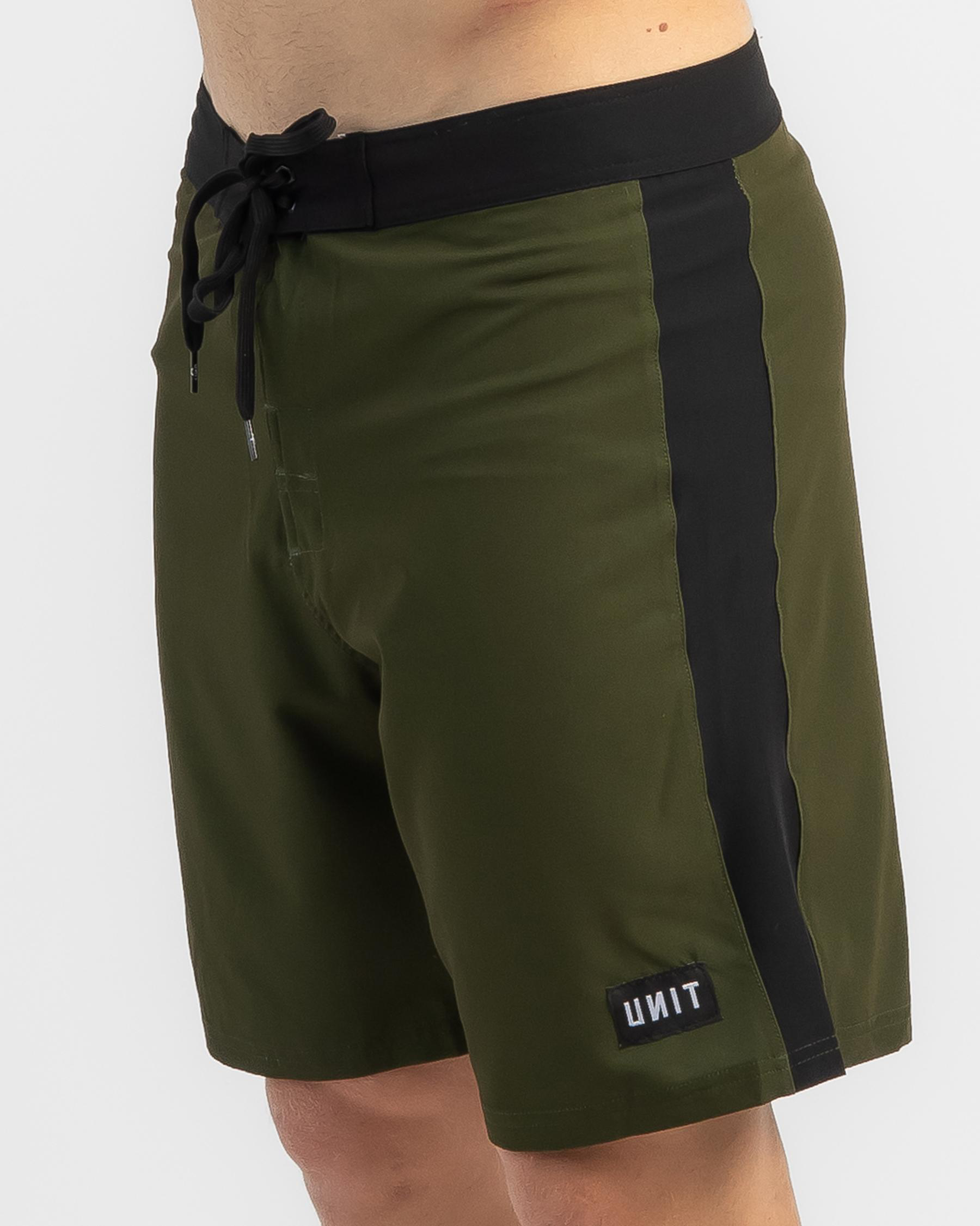 Shop Unit Cascade Board Shorts In Military - Fast Shipping & Easy ...
