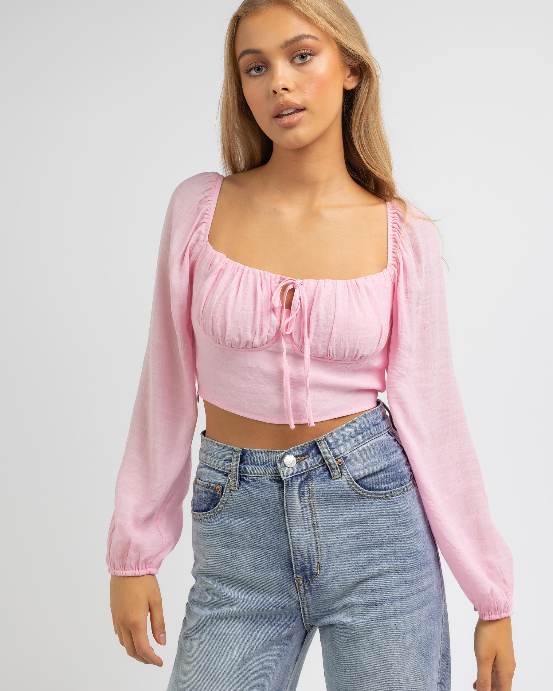 Shop Mooloola West Coast Top In Light Pink - Fast Shipping & Easy ...