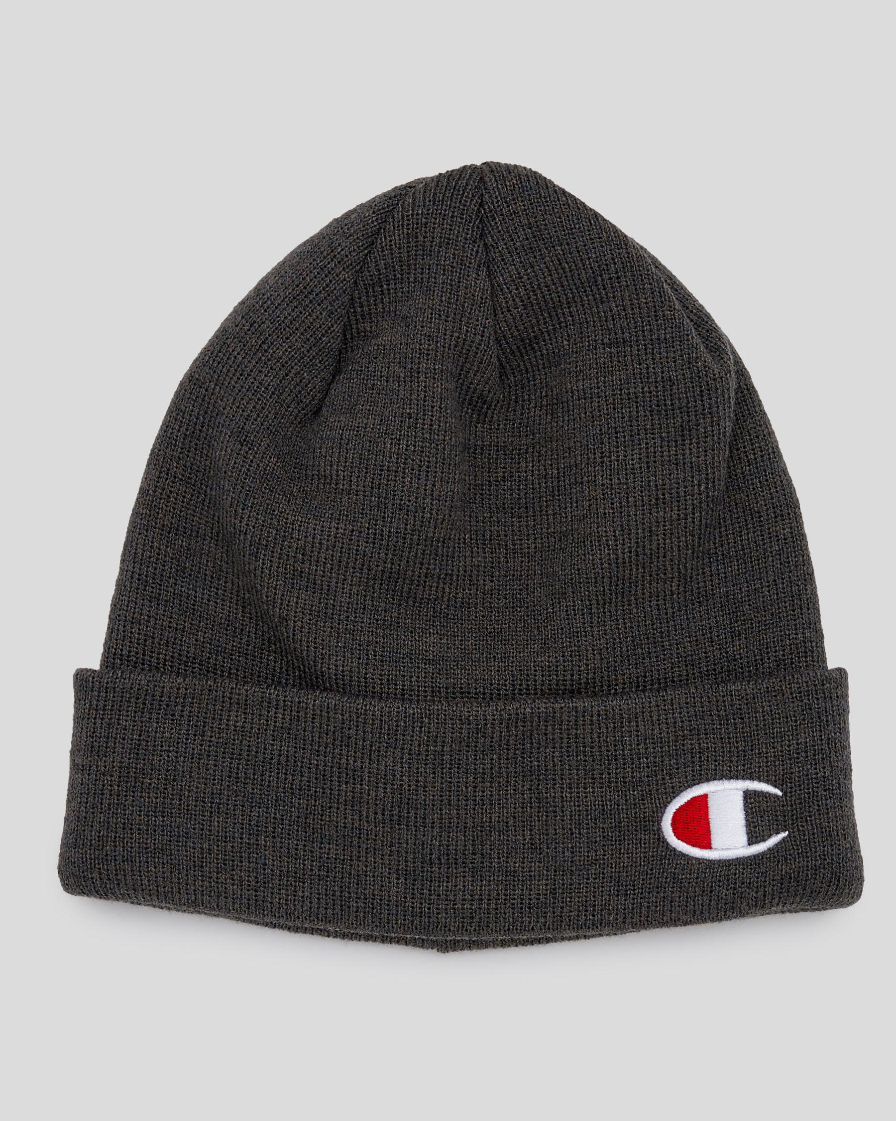 Shop Champion C Logo Beanie In Granite Heather - Fast Shipping & Easy ...
