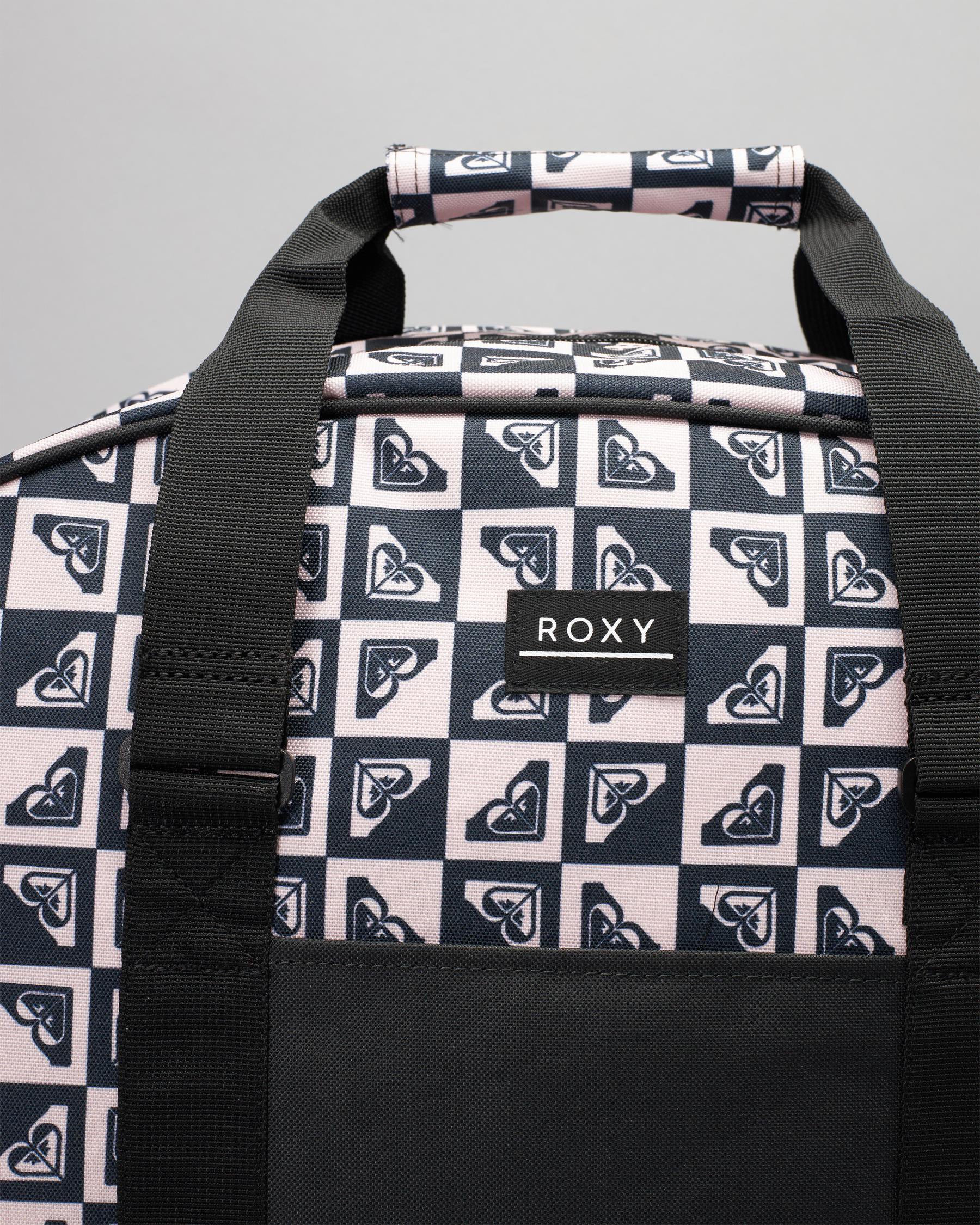 Shop Roxy Feel Happy Overnight Bag In Anthracite Tonal Logo - Fast ...