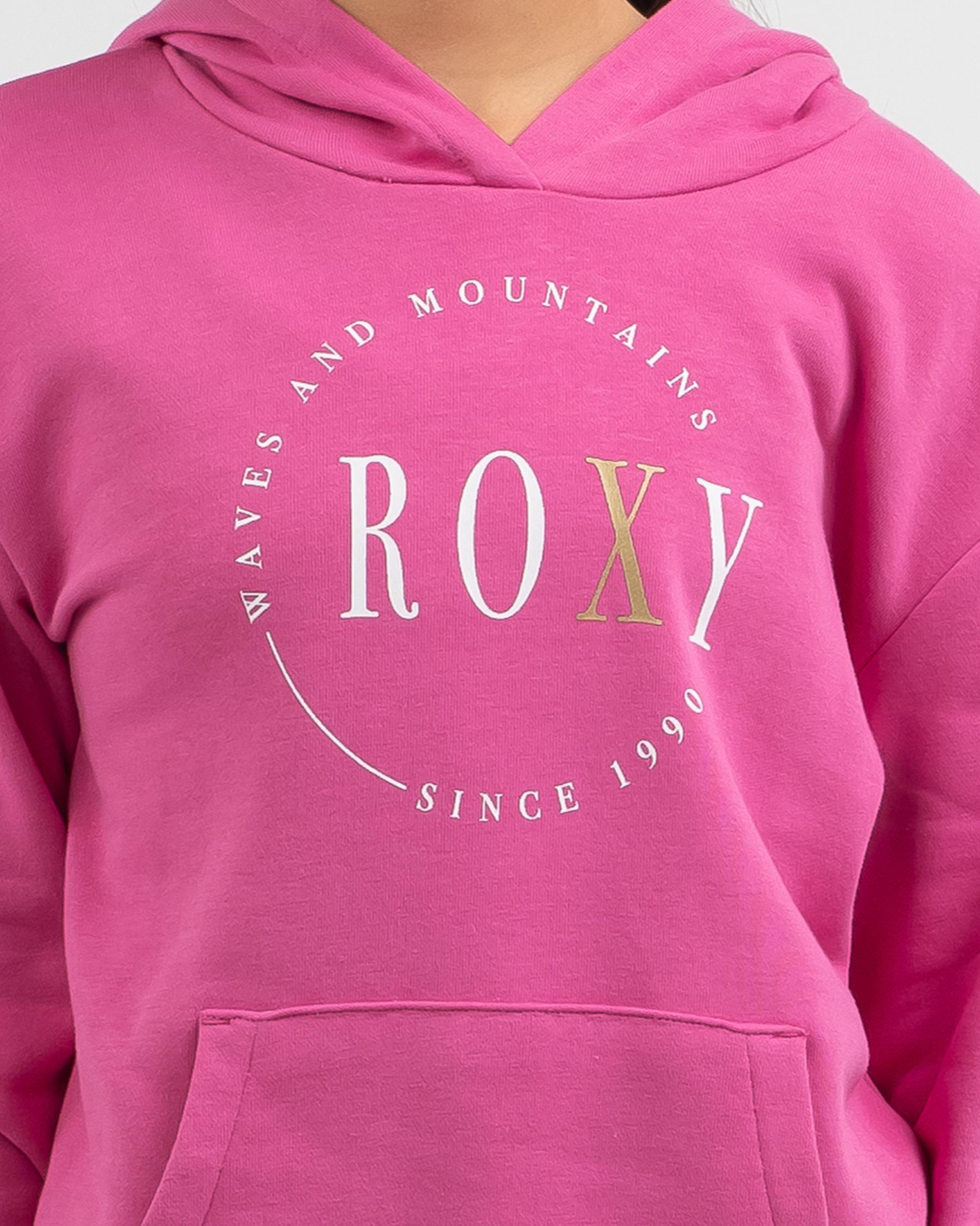 Shop Roxy Girls' Happiness Forever Hoodie In Pink Guava - Fast Shipping ...