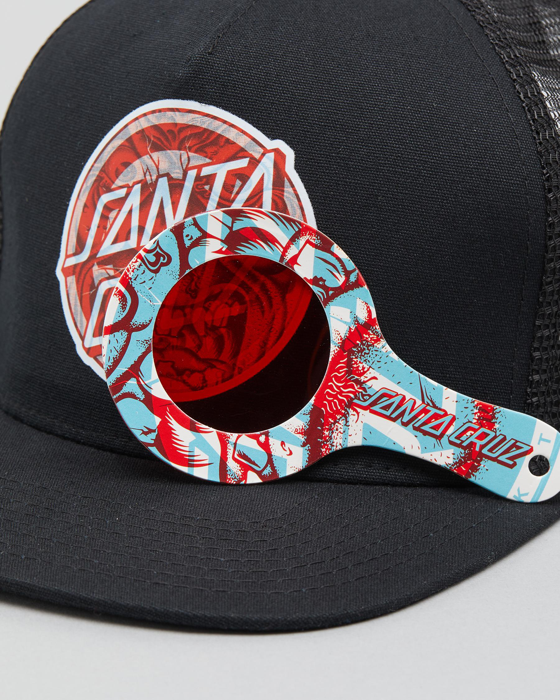 Shop Santa Cruz Decoder Roskopp Trucker Cap In Black - Fast Shipping ...