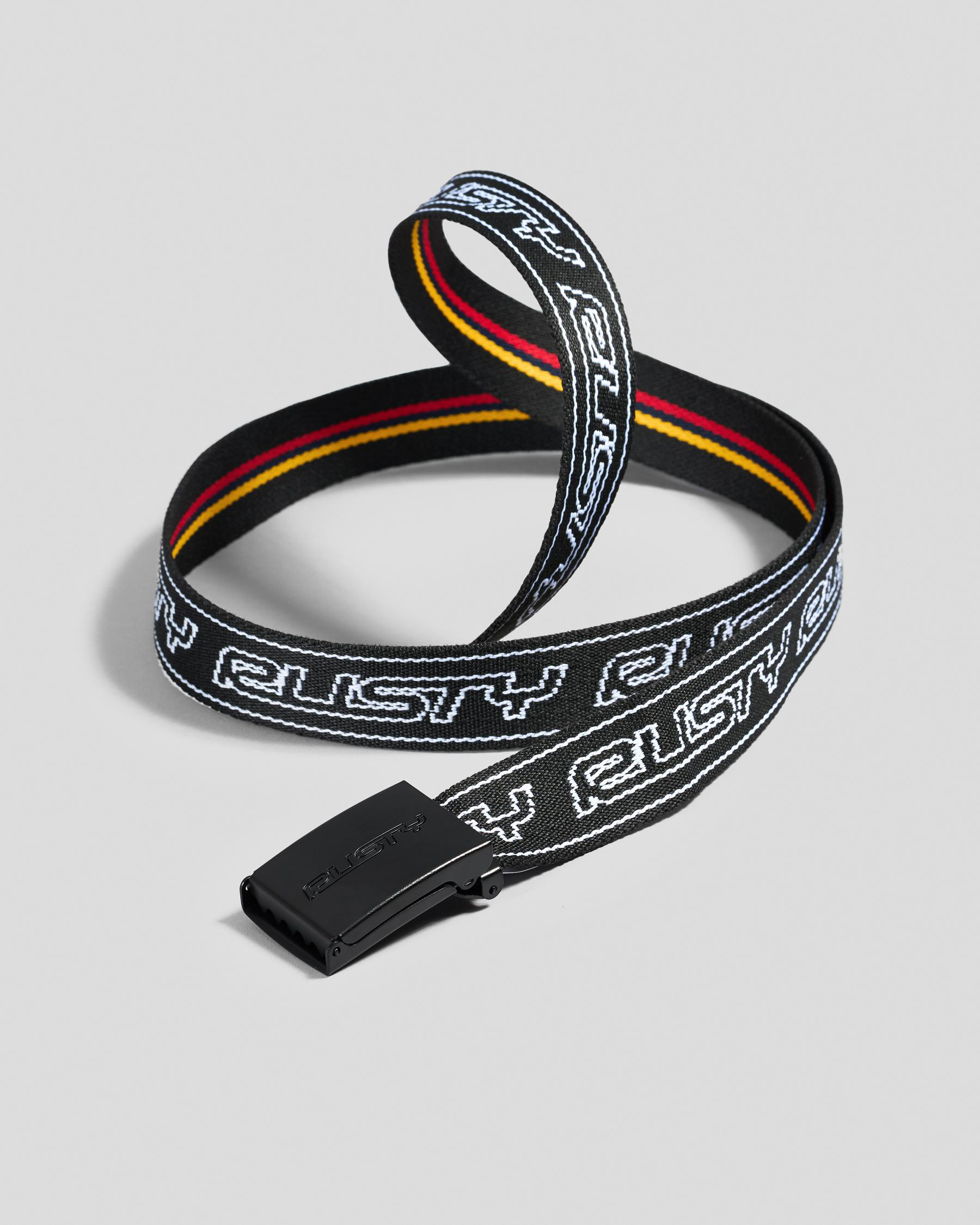 Shop Rusty Flip Daddy Web Belt In Black/white - Fast Shipping & Easy ...