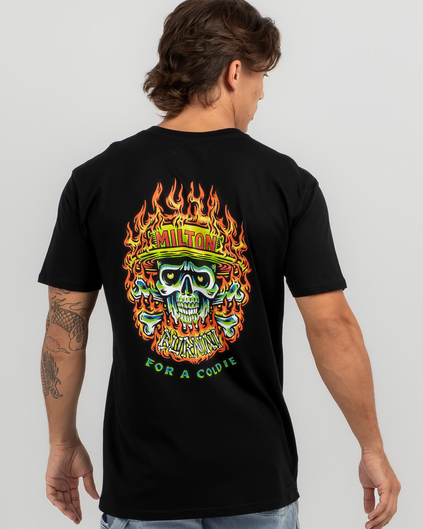 Shop Milton Mango Burnin' T-Shirt In Black - Fast Shipping & Easy ...