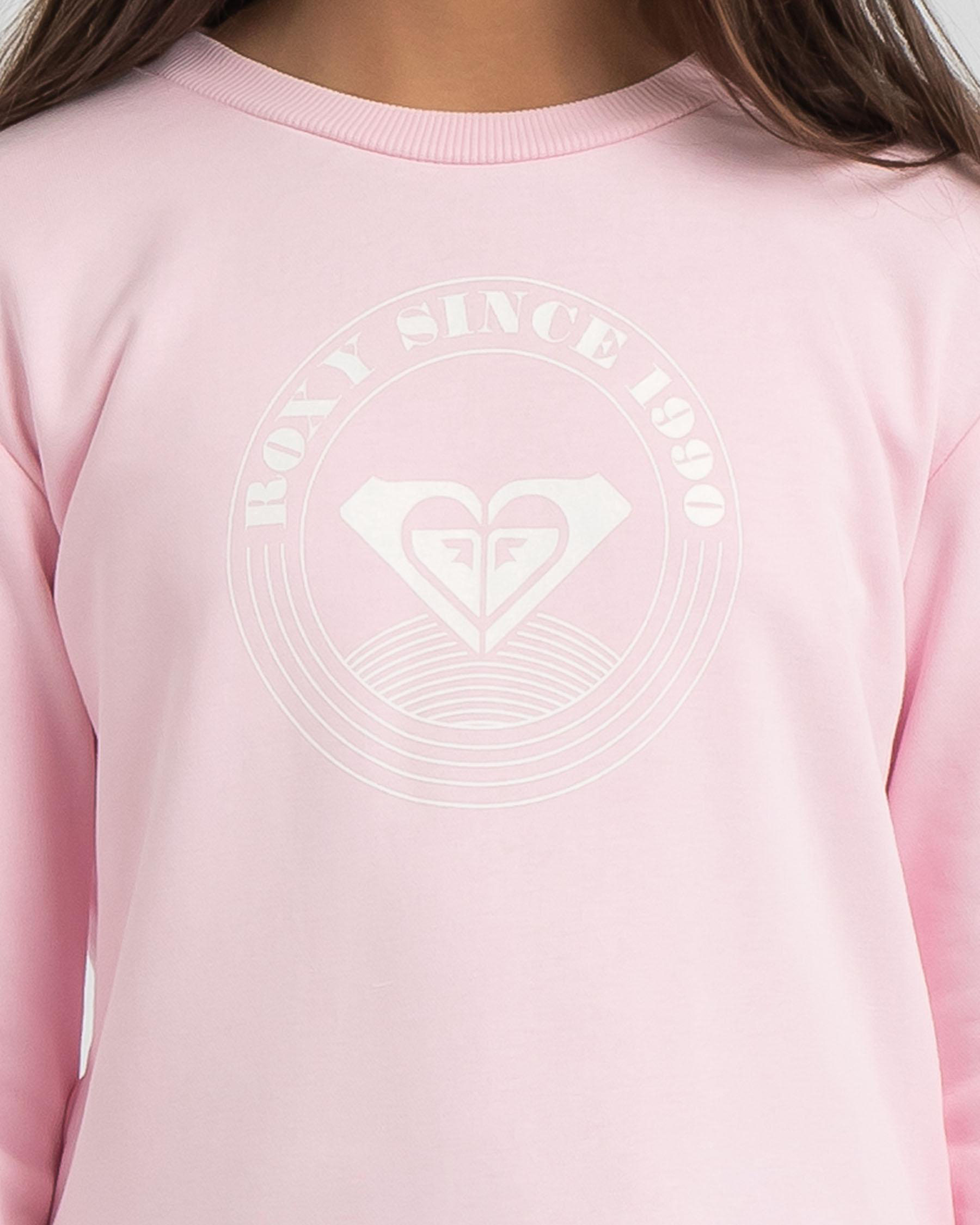Shop Roxy Girls' Spring Day Sweatshirt In Pink Mist - Fast Shipping ...