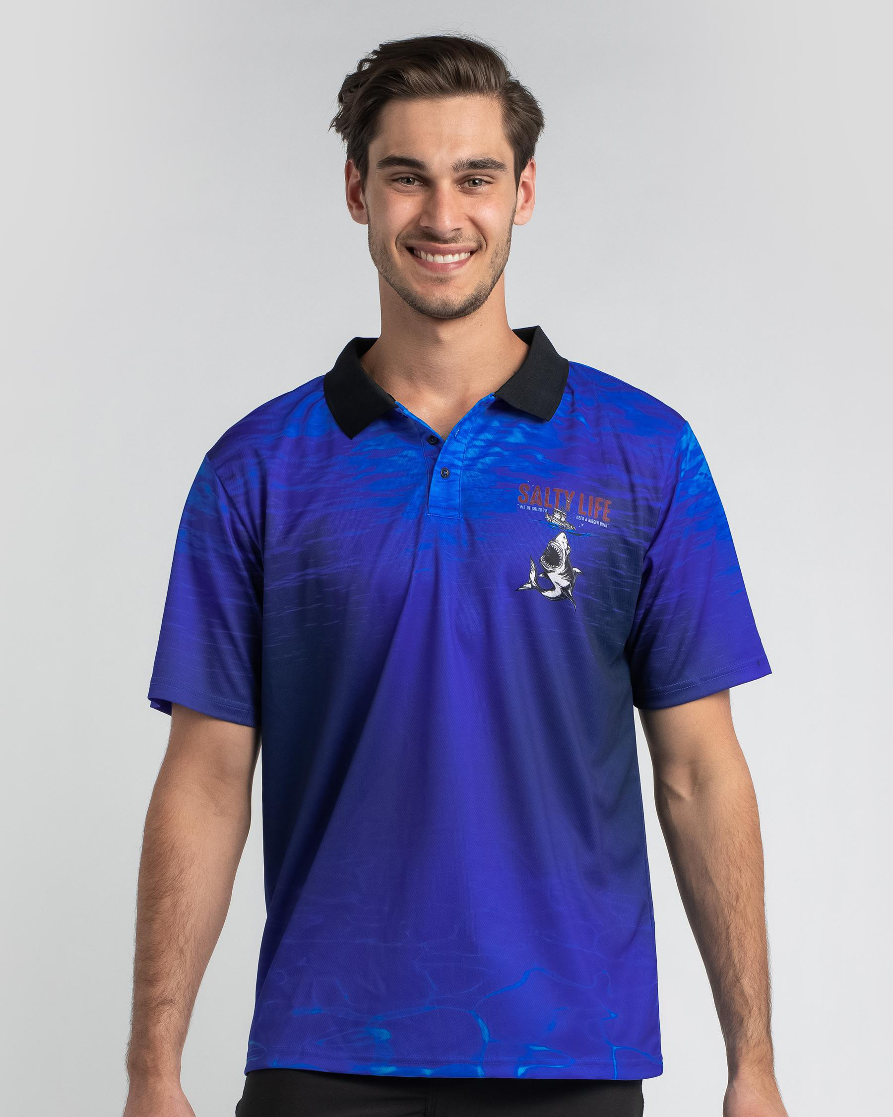 Shop Salty Life Apex Polo T-Shirt In Black - Fast Shipping & Easy ...