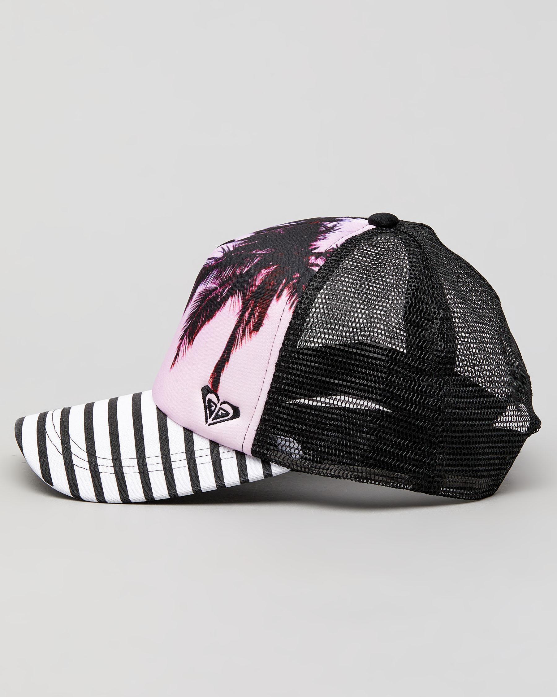 Shop Roxy Sunset Always Trucker Cap In True Black - Fast Shipping ...