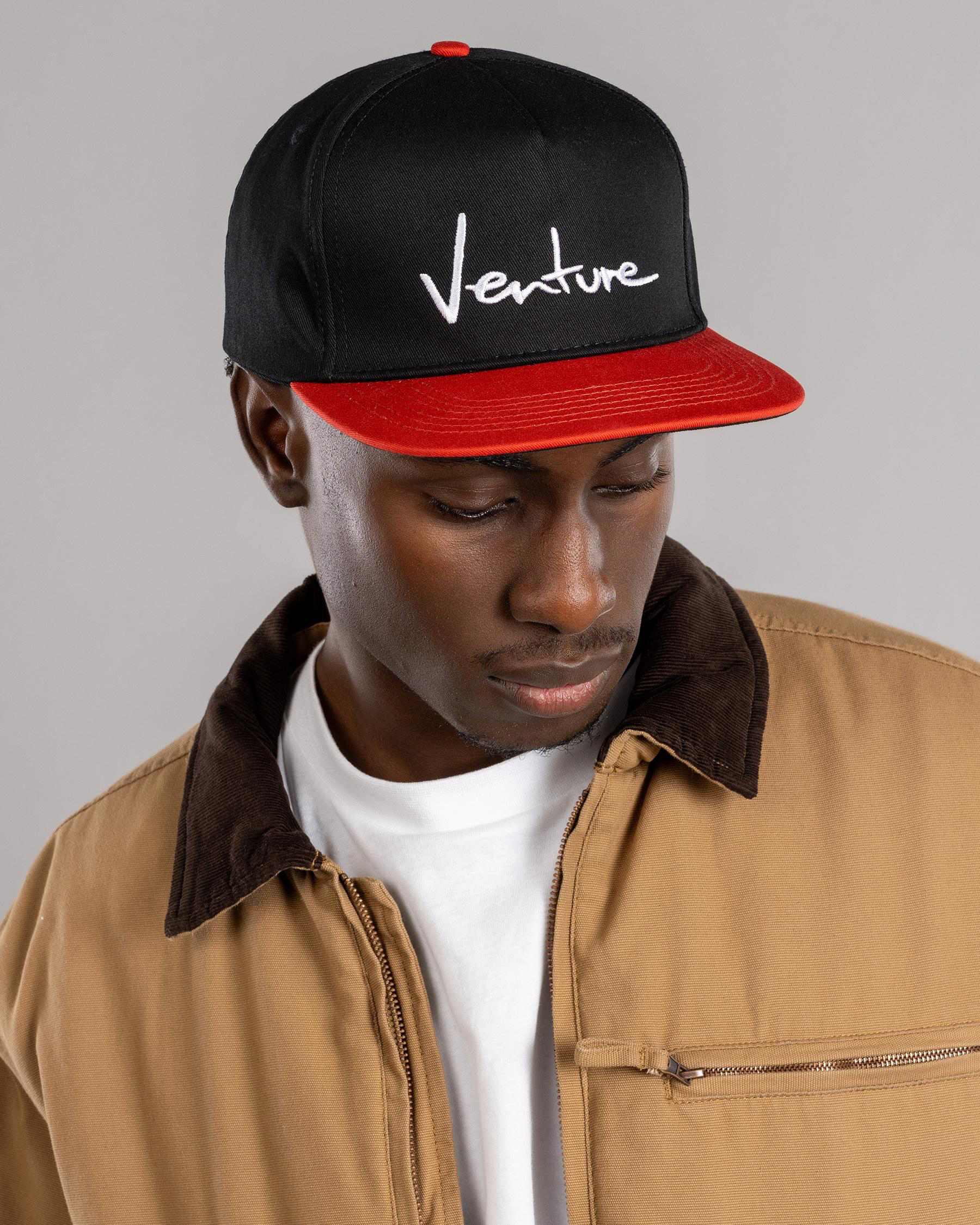 Shop Venture Basic '92 Snapback Cap In Black/red - Fast Shipping & Easy ...