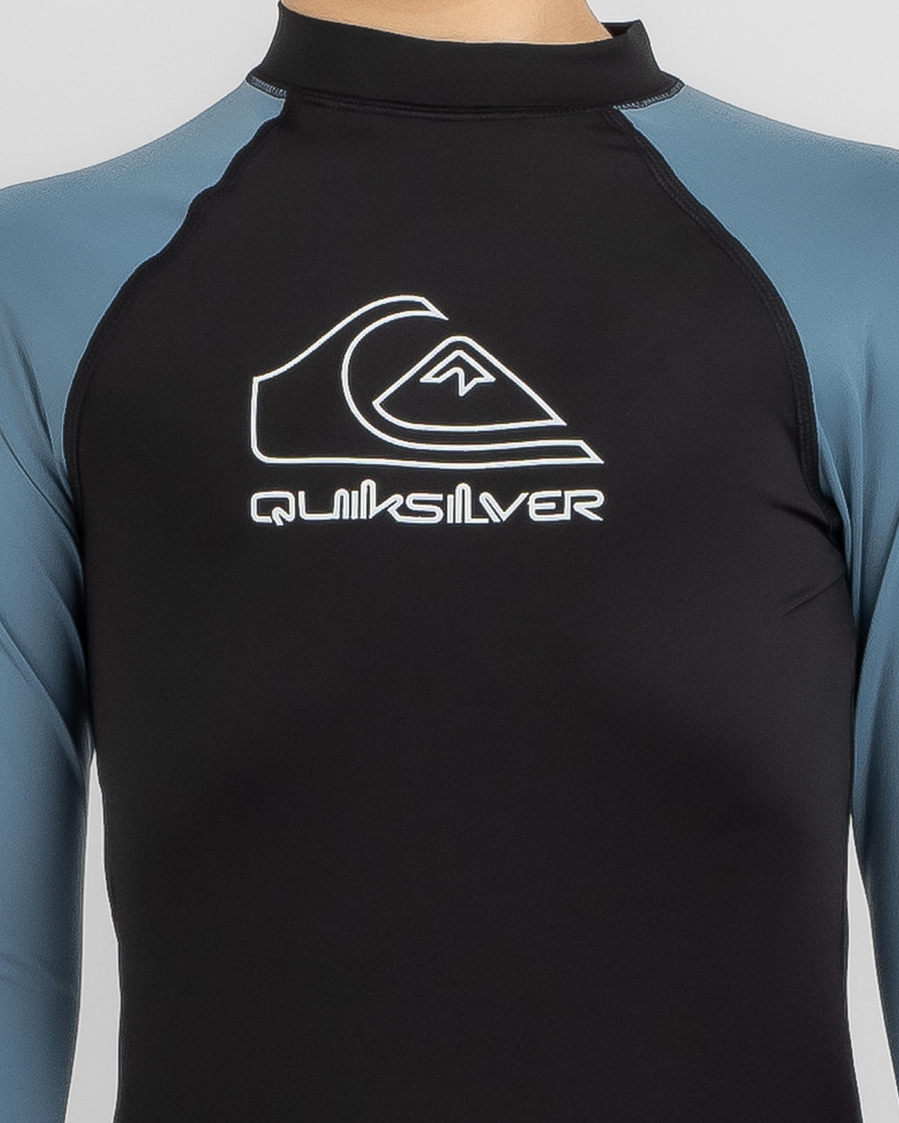 Shop Quiksilver Boys' On Tour Long Sleeve Rash Vest In Provencial ...