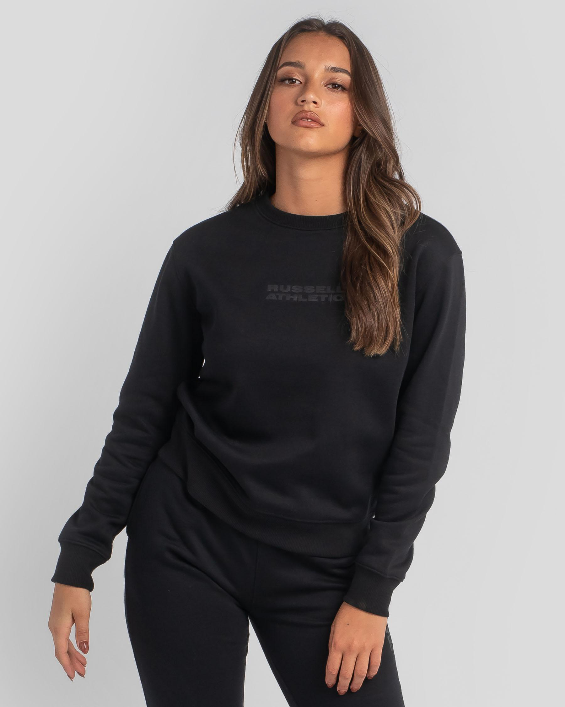 Shop Russell Athletic Block Logo Sweatshirt In Black - Fast Shipping ...