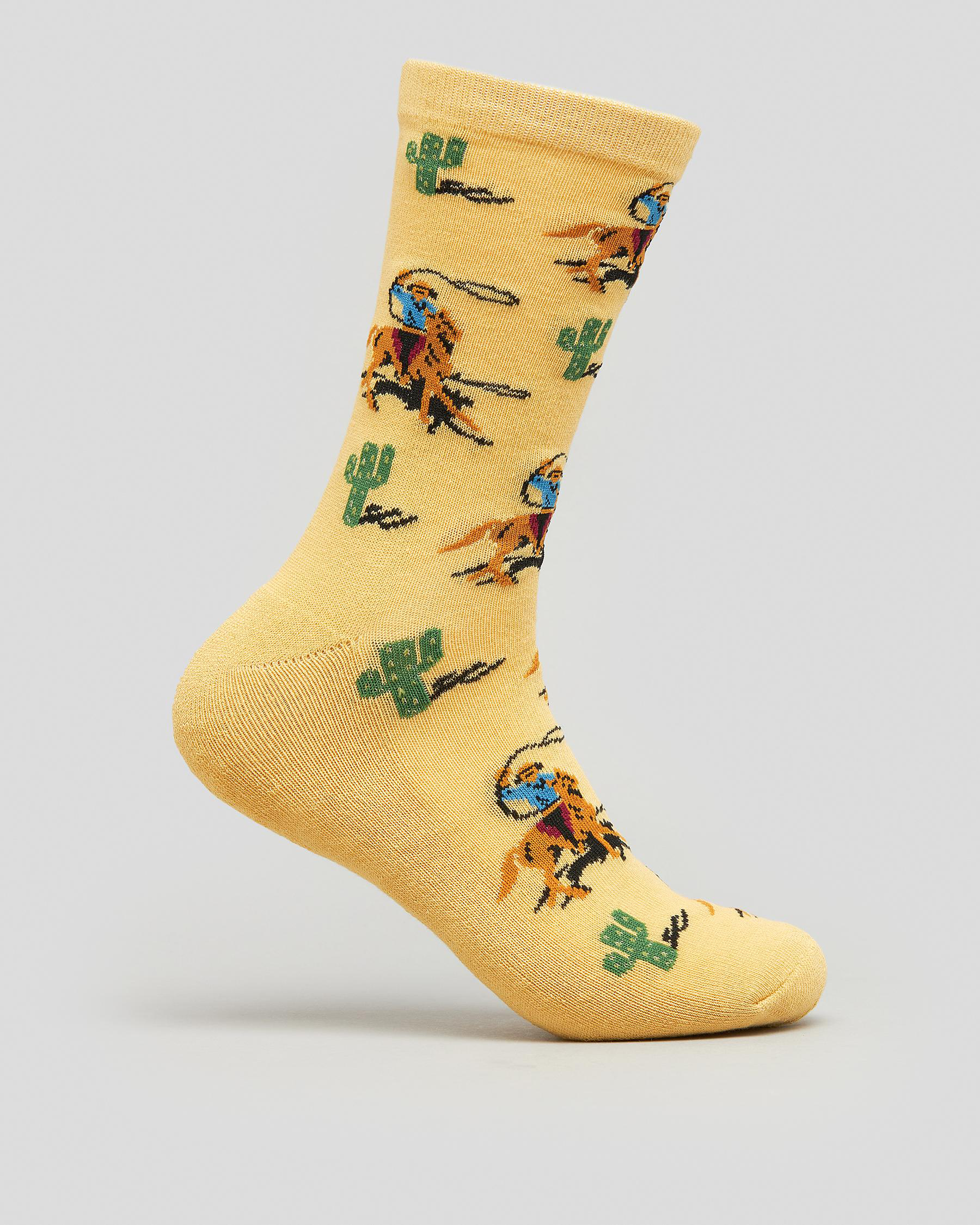 Shop Lucid Cowboy Crew Socks In Sand - Fast Shipping & Easy Returns ...