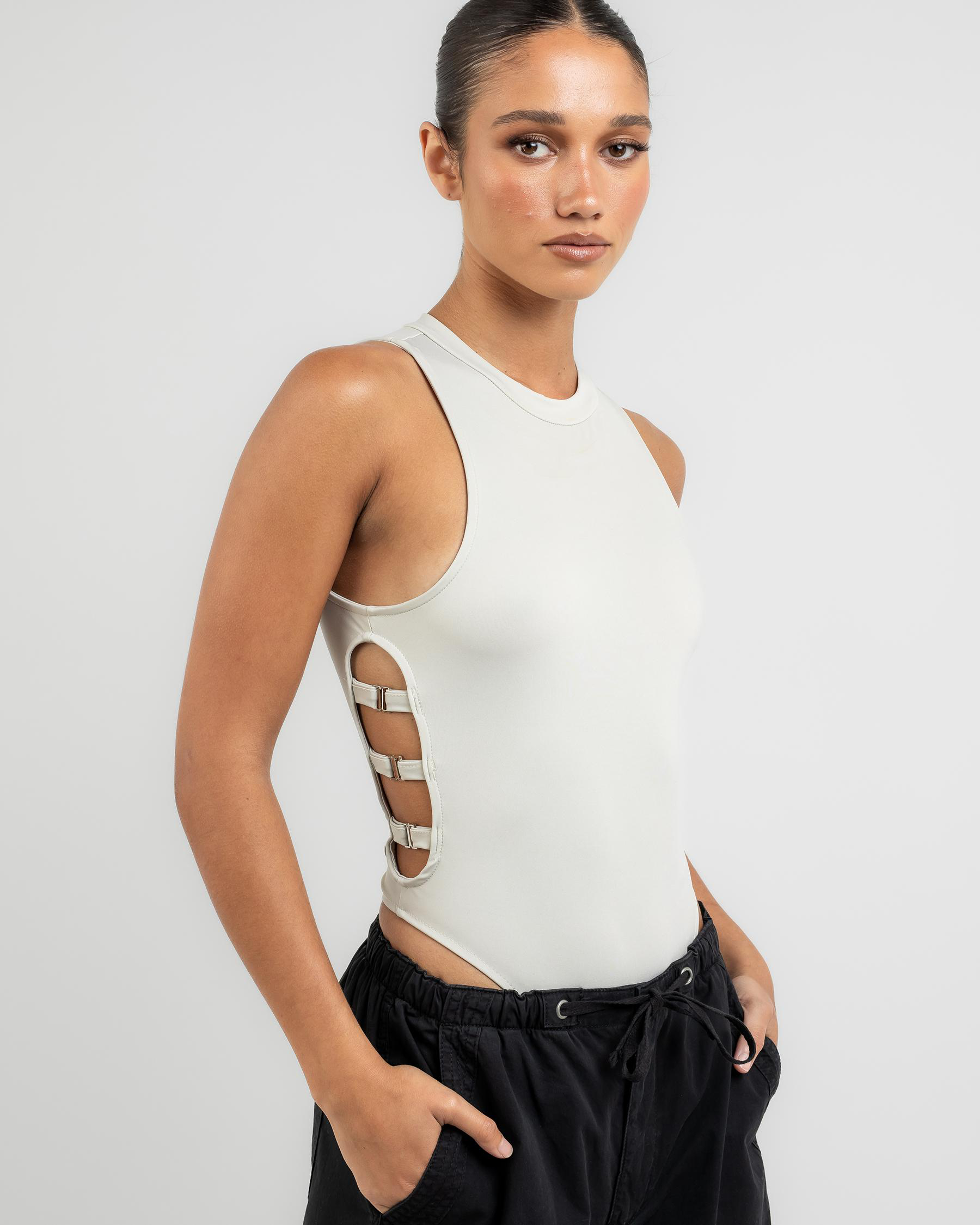 Shop Thanne Not Your Girl Bodysuit In Beige - Fast Shipping & Easy ...