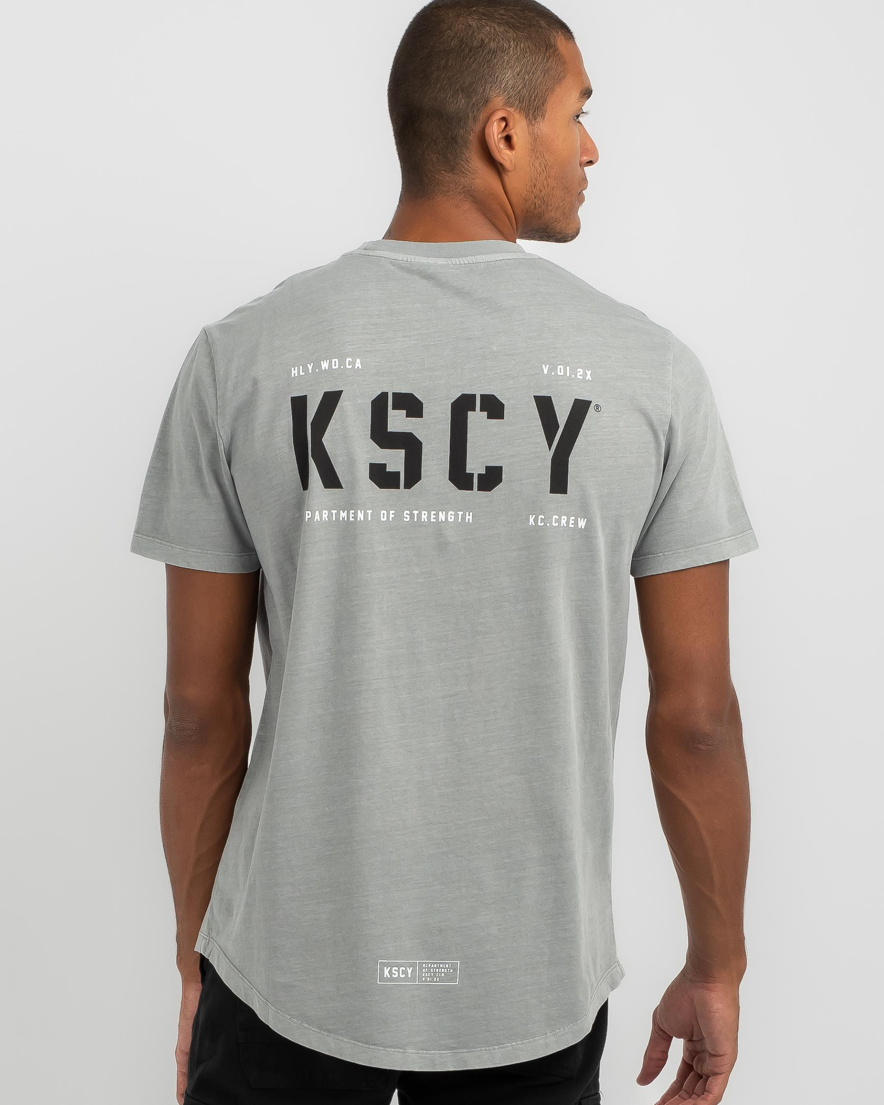 Shop Kiss Chacey Lambert Dual Curved T-Shirt In Pigment Limestone ...