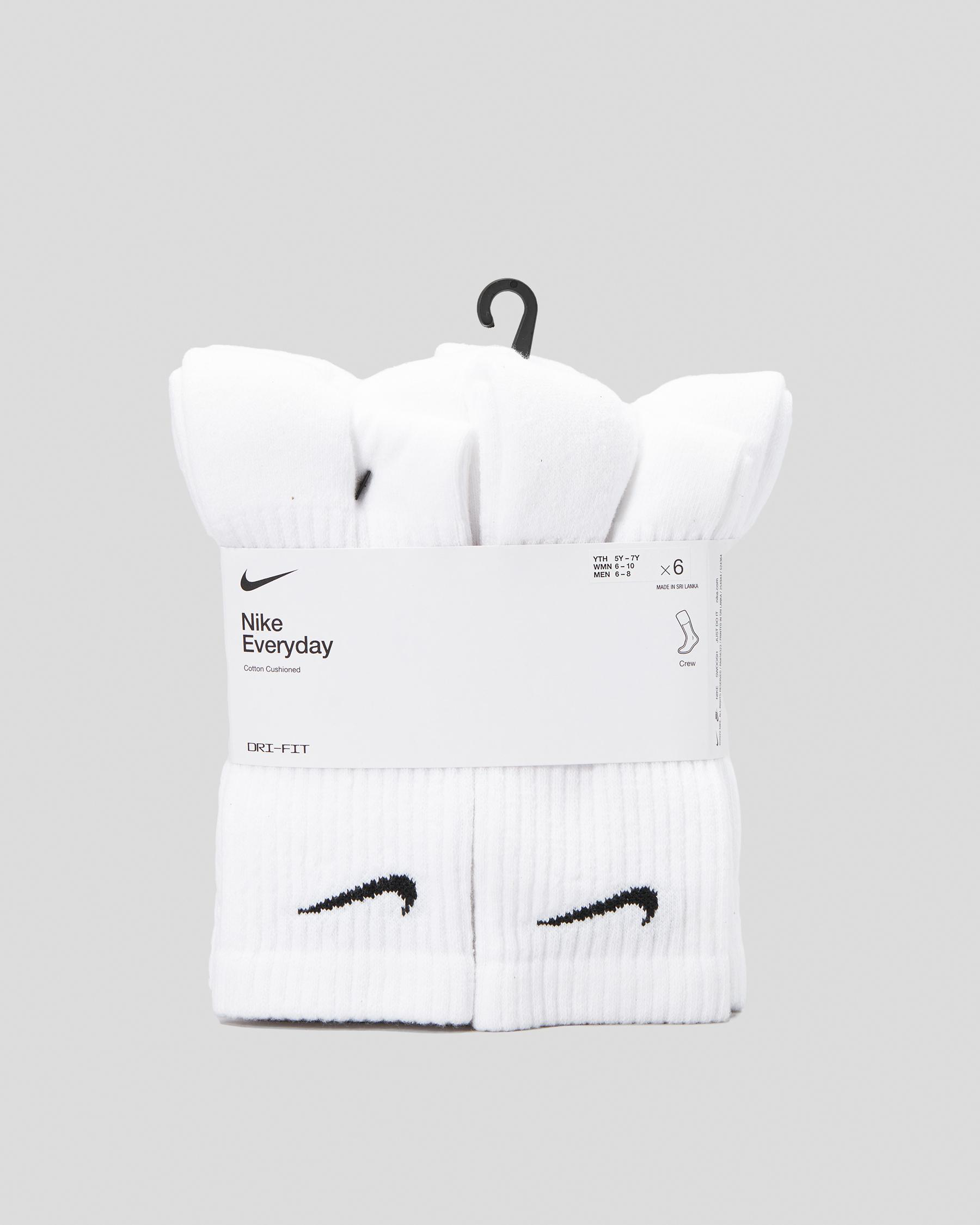 Shop Nike Everyday Cushion Crew Sock Pack In White - Fast Shipping ...