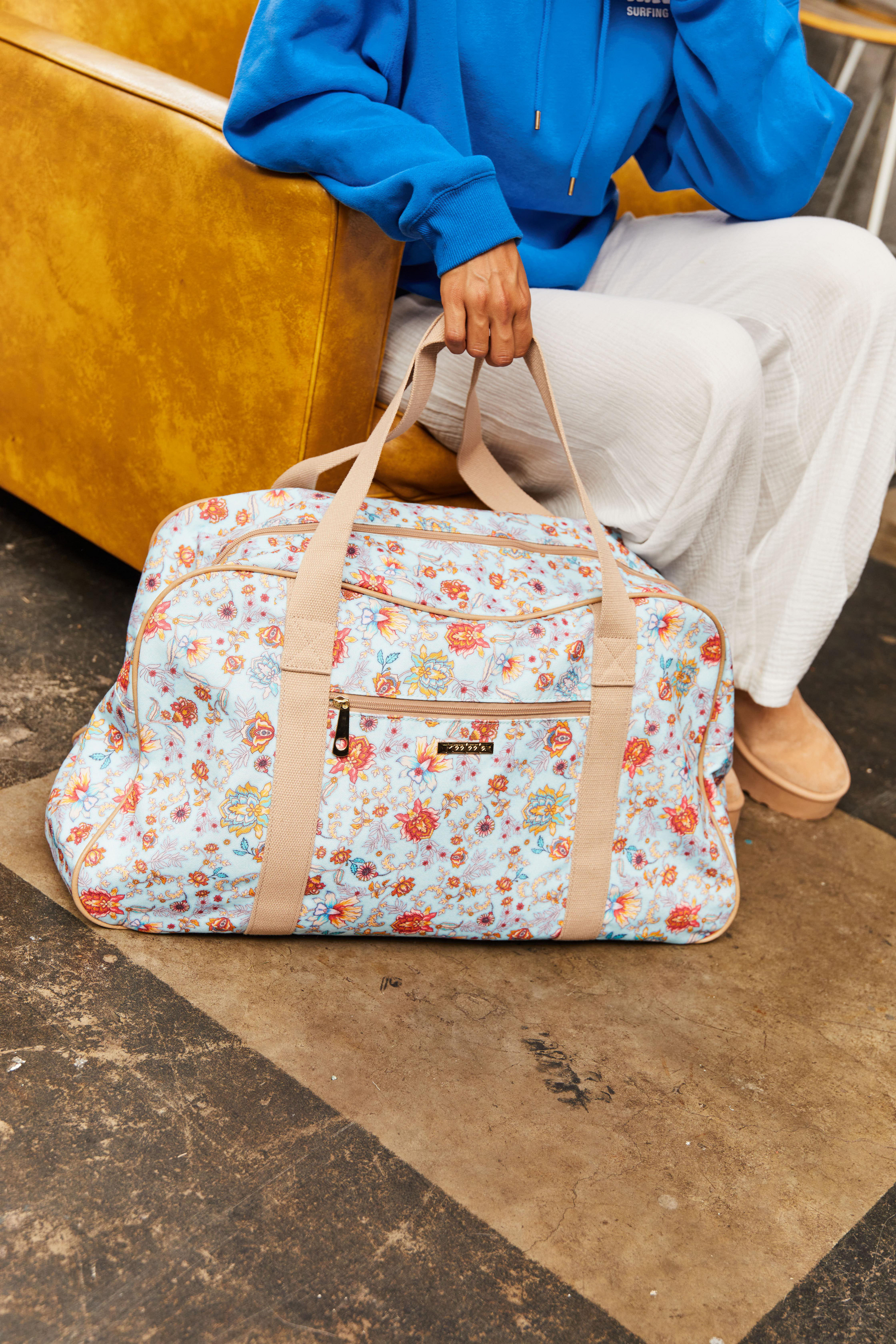 Mooloola Paisleigh Travel Bag In Blue/tan - FREE* Shipping & Easy ...