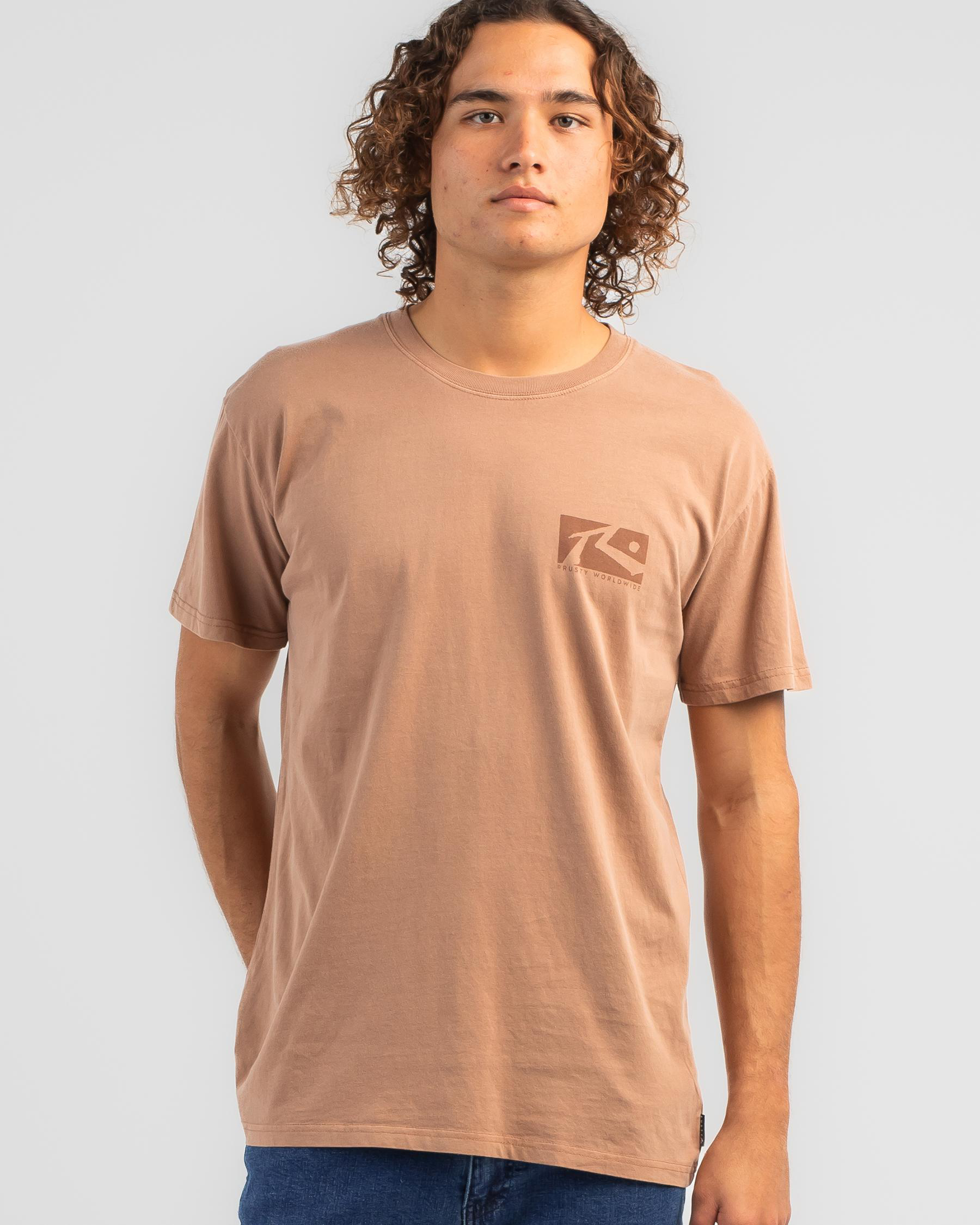 Shop Rusty Washed In T-Shirt In Beaver Brown - Fast Shipping & Easy ...