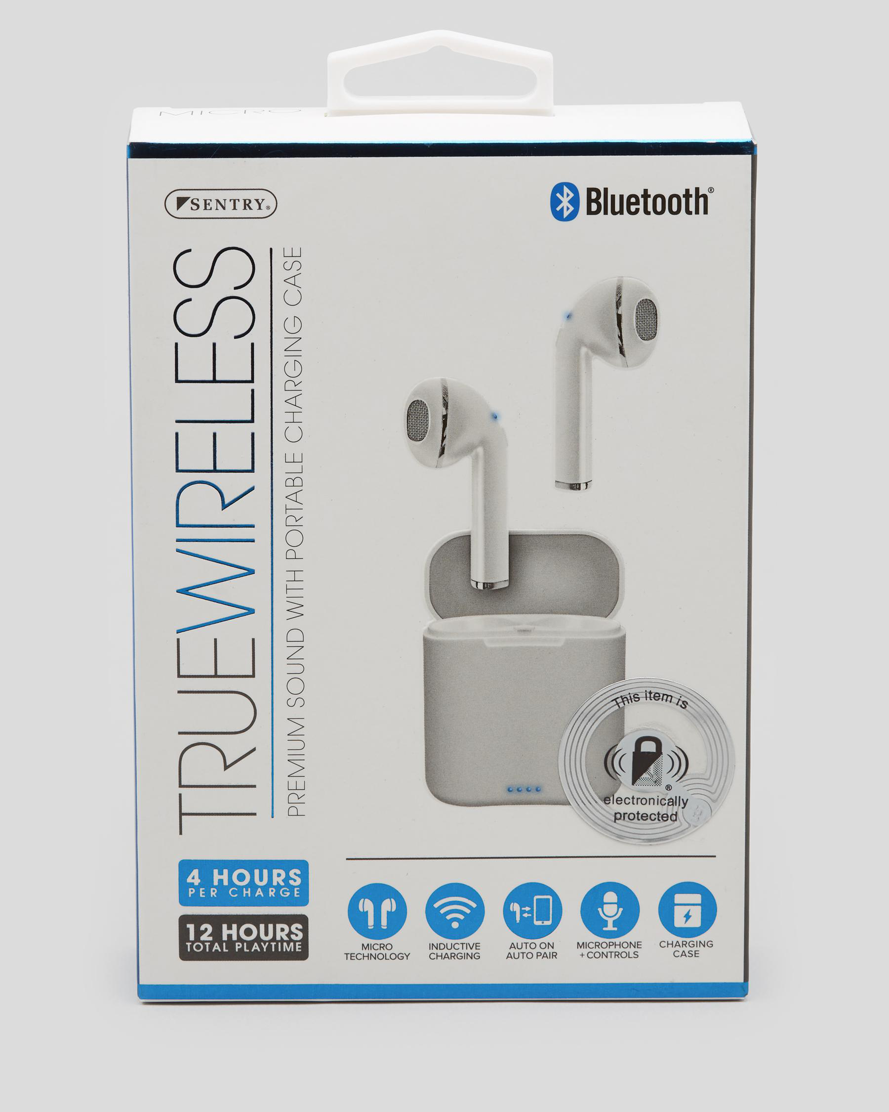 Shop Sentry Premium True Wireless Ear Buds & Charging Case In White ...