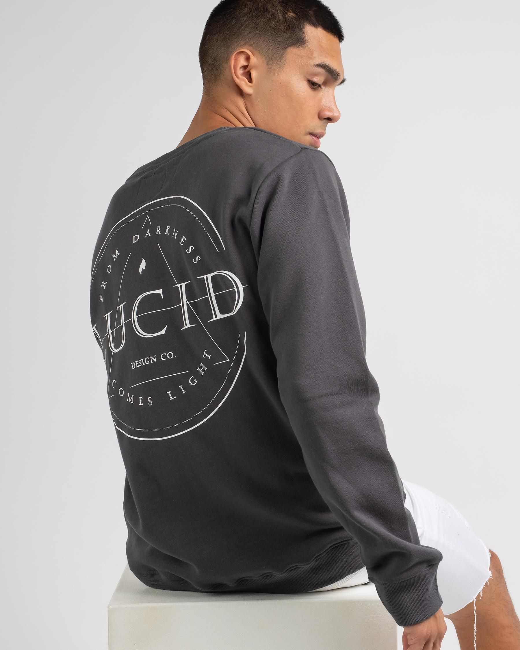 Shop Lucid Visionary Crew Sweatshirt In Charcoal - Fast Shipping & Easy ...