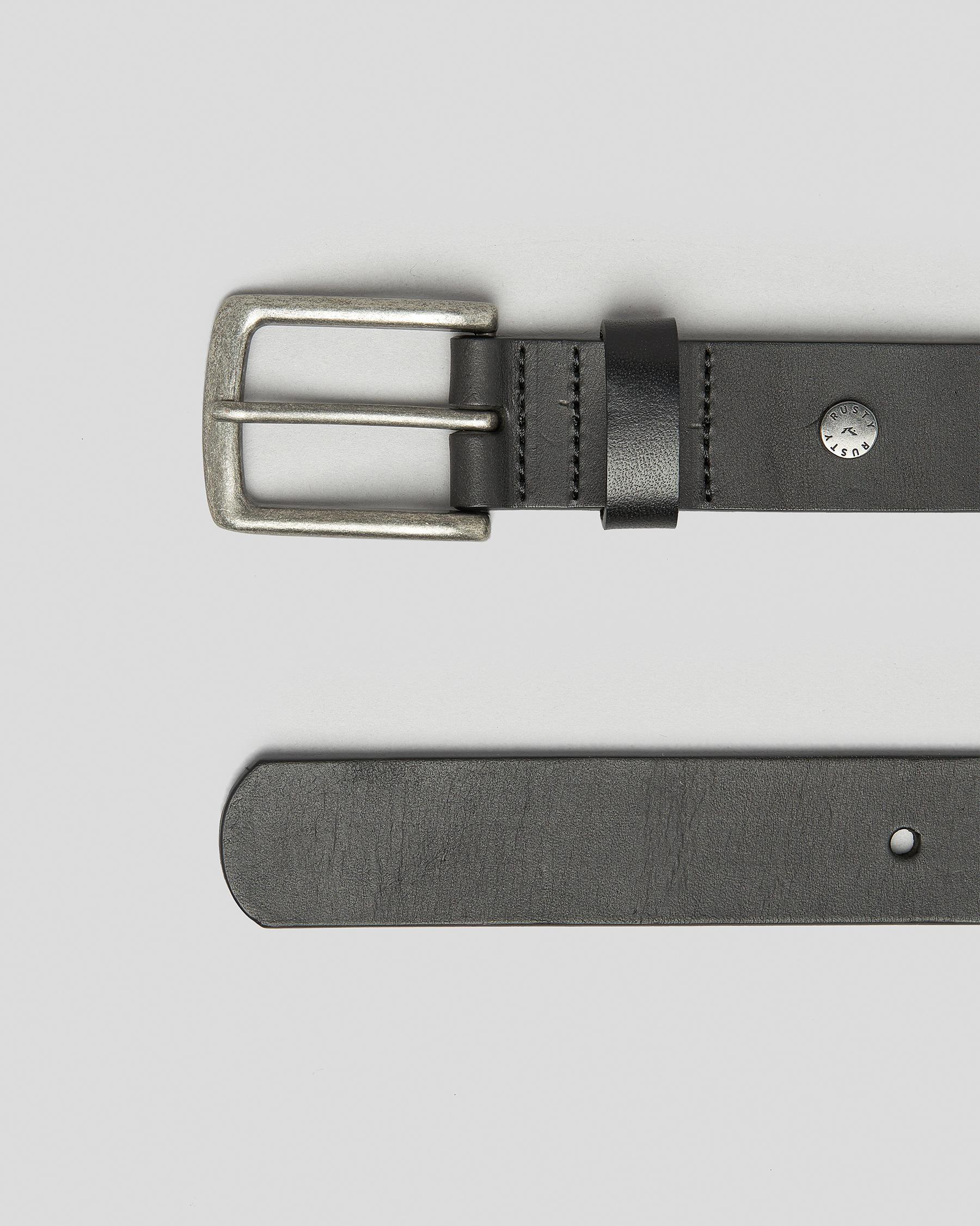 Shop Rusty High River Leather Belt In Black - Fast Shipping & Easy ...